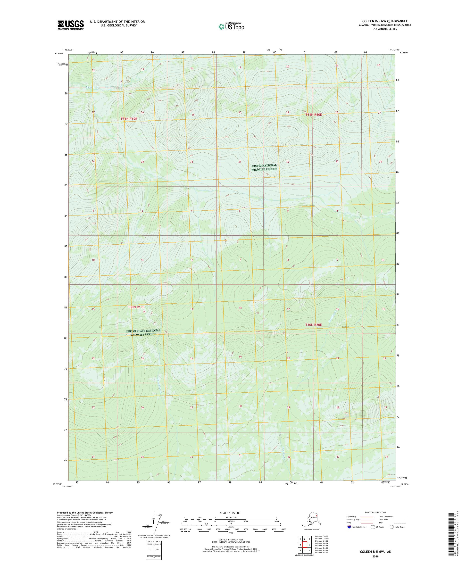 Coleen B-5 NW Alaska US Topo Map – MyTopo Map Store