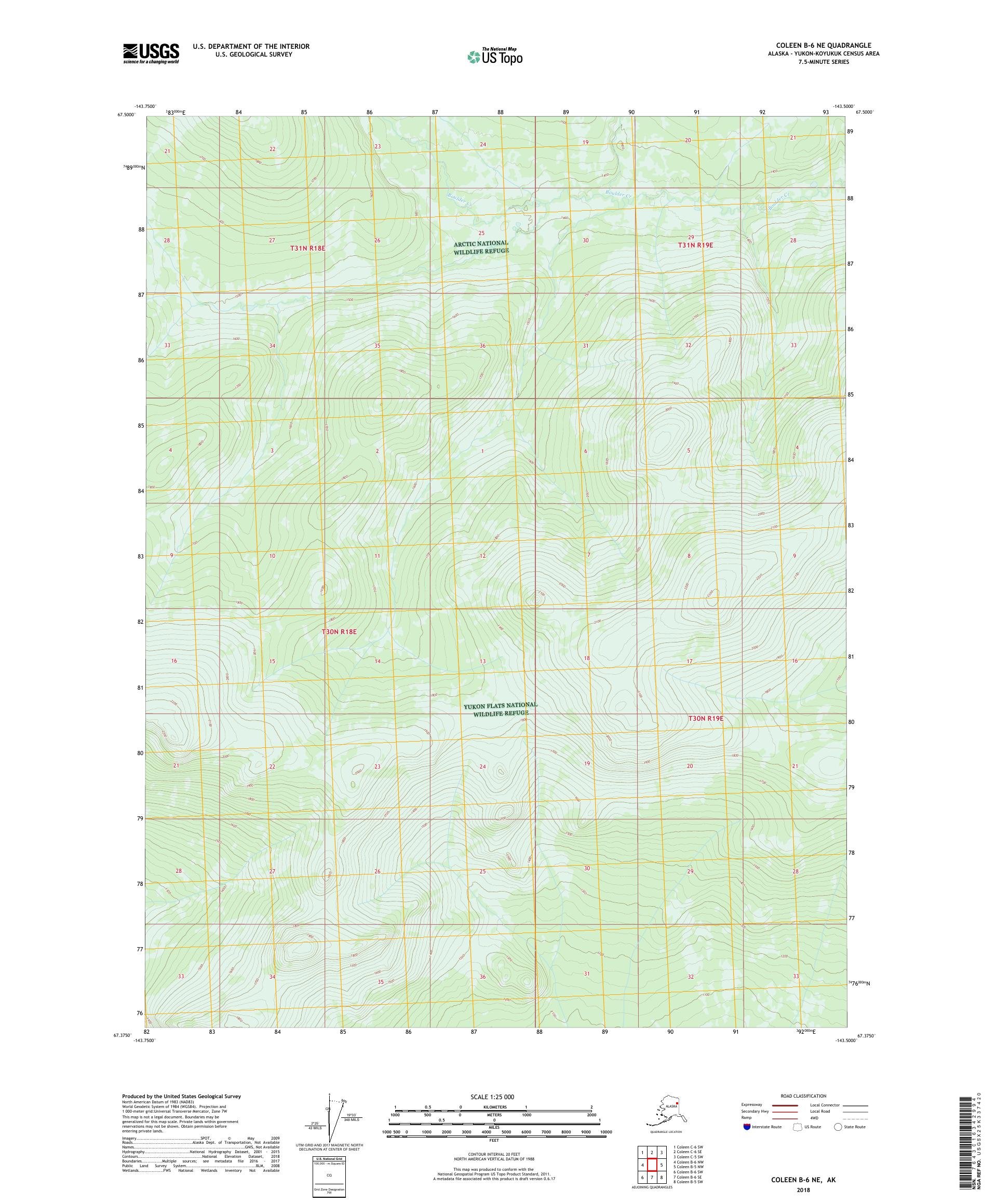 Coleen B-6 NE Alaska US Topo Map – MyTopo Map Store