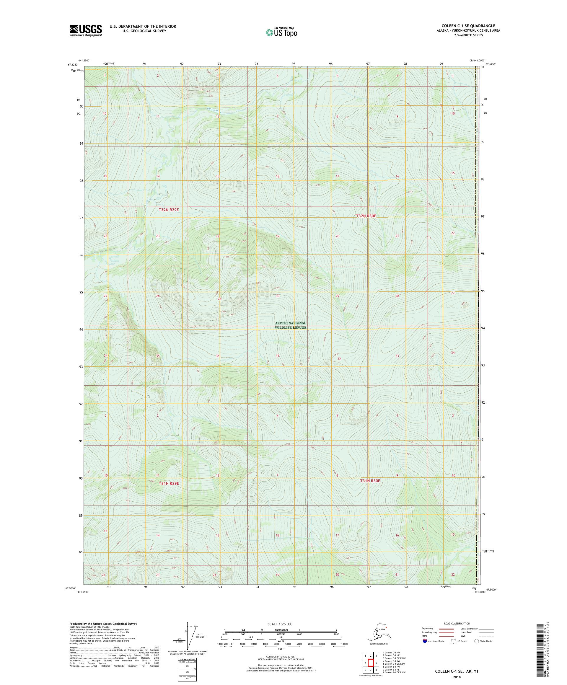 Coleen C-1 SE Alaska US Topo Map – MyTopo Map Store