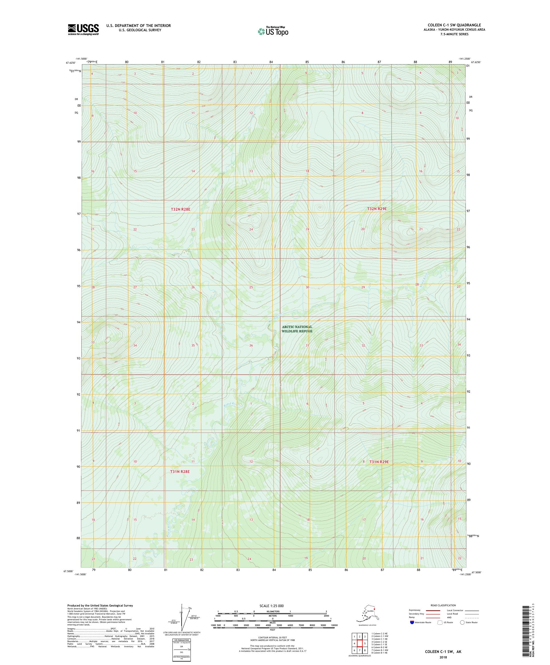 Coleen C-1 SW Alaska US Topo Map – MyTopo Map Store