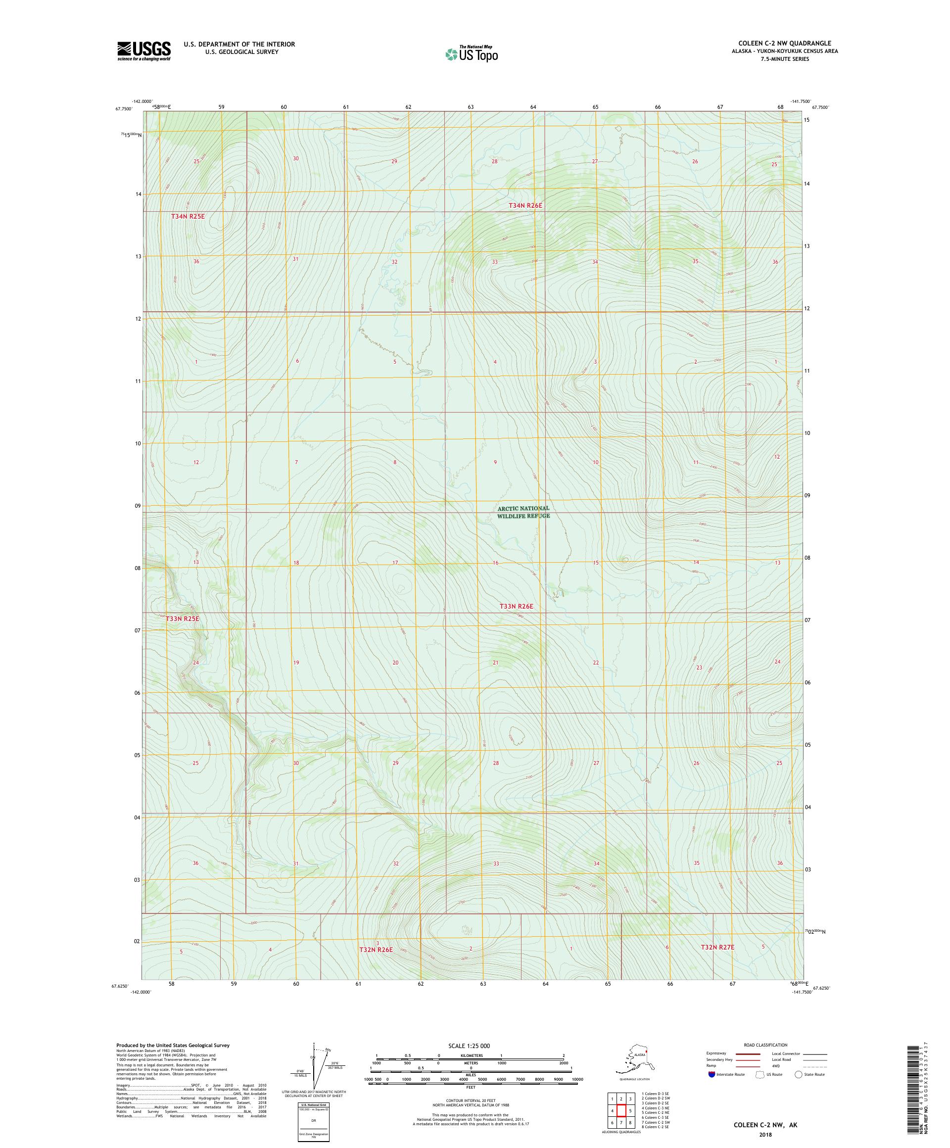 Coleen C-2 NW Alaska US Topo Map – MyTopo Map Store