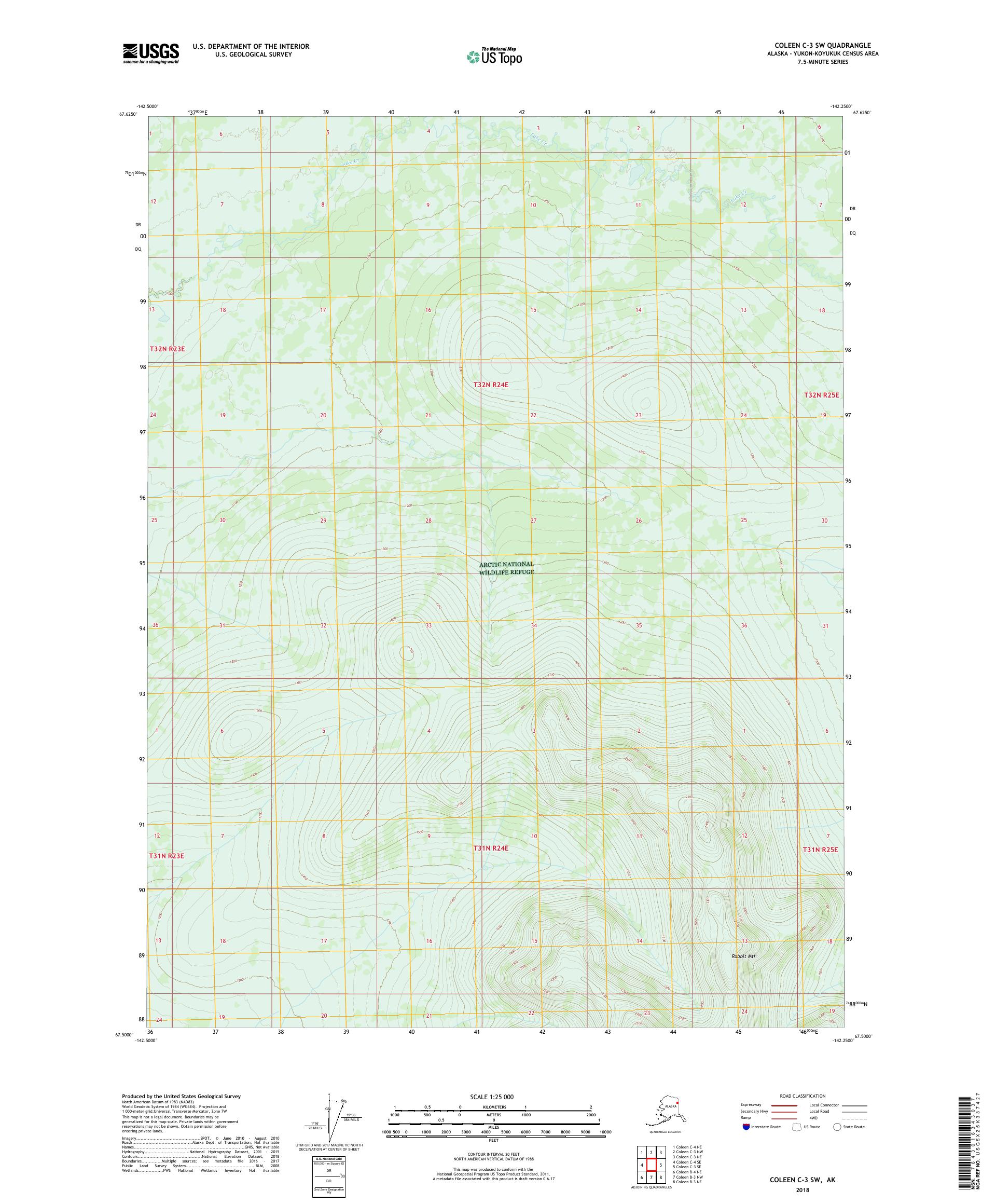 Coleen C-3 SW Alaska US Topo Map – MyTopo Map Store