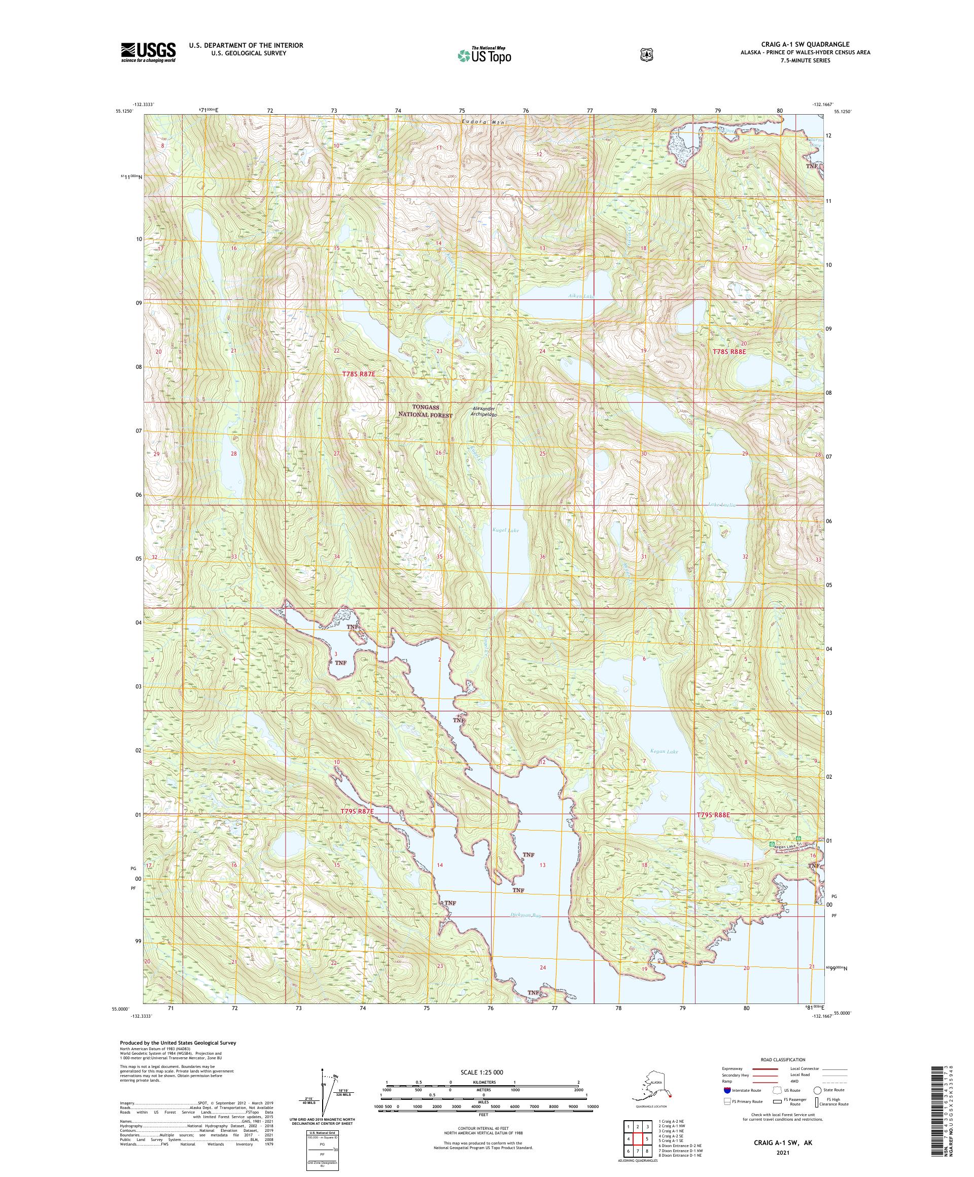 Craig A-1 SW Alaska US Topo Map – MyTopo Map Store