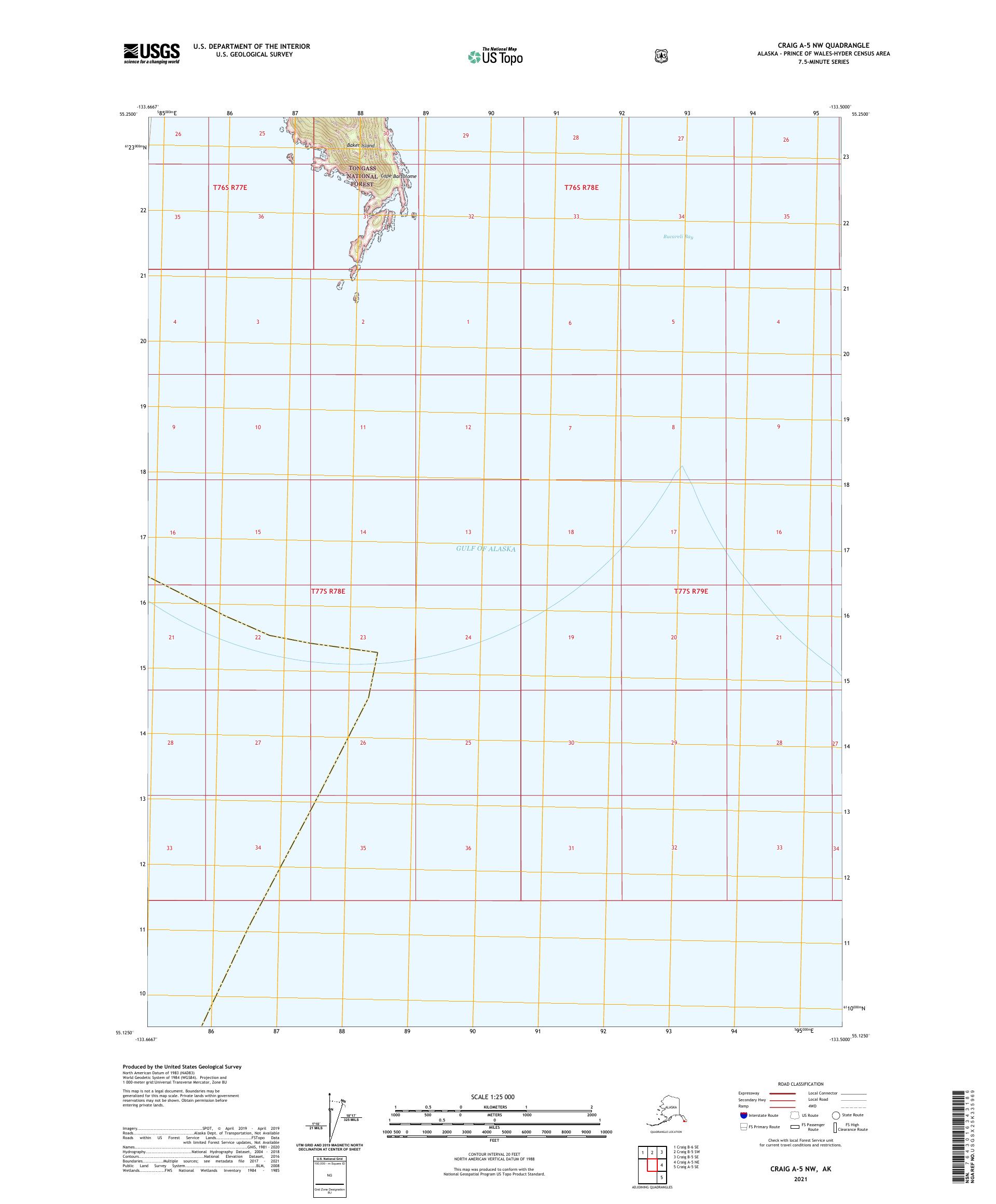 Craig A-5 NW Alaska US Topo Map – MyTopo Map Store