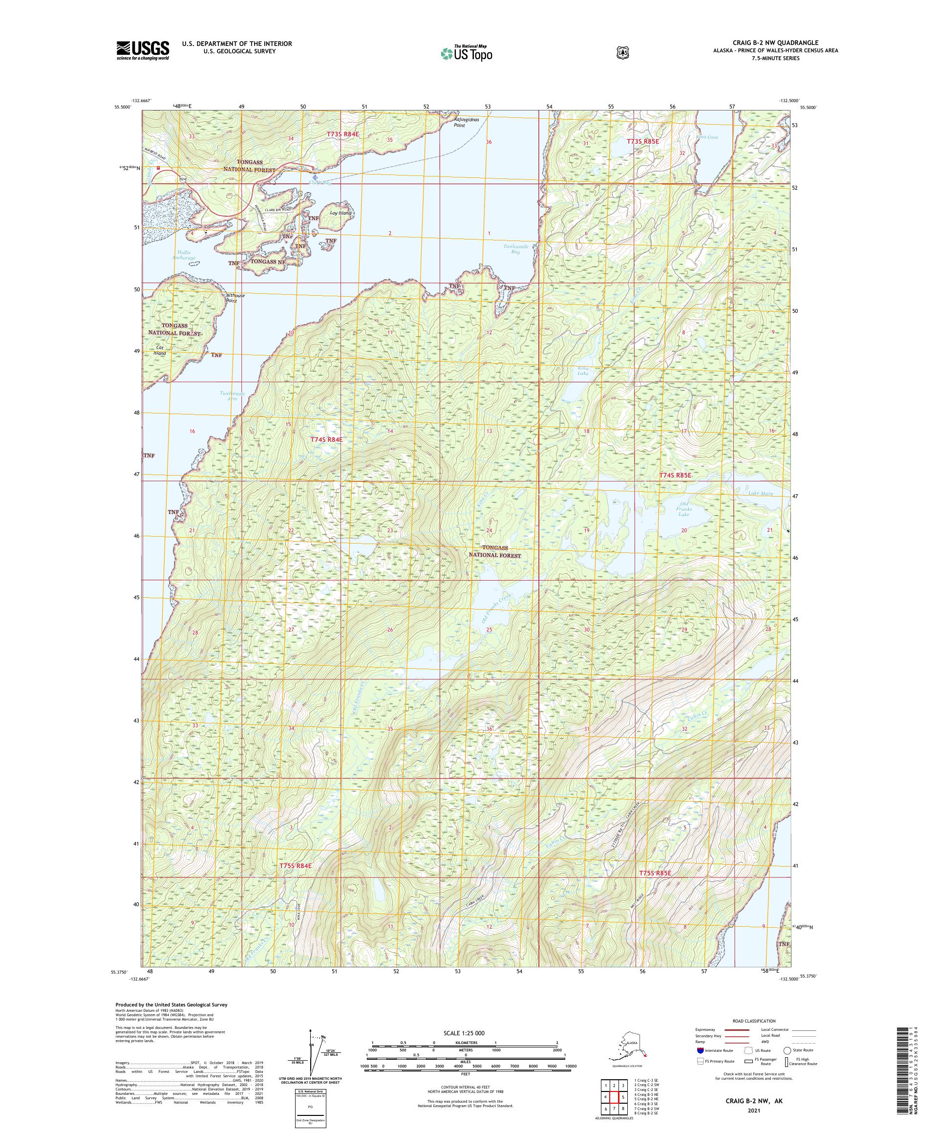 Craig B-2 NW Alaska US Topo Map – MyTopo Map Store