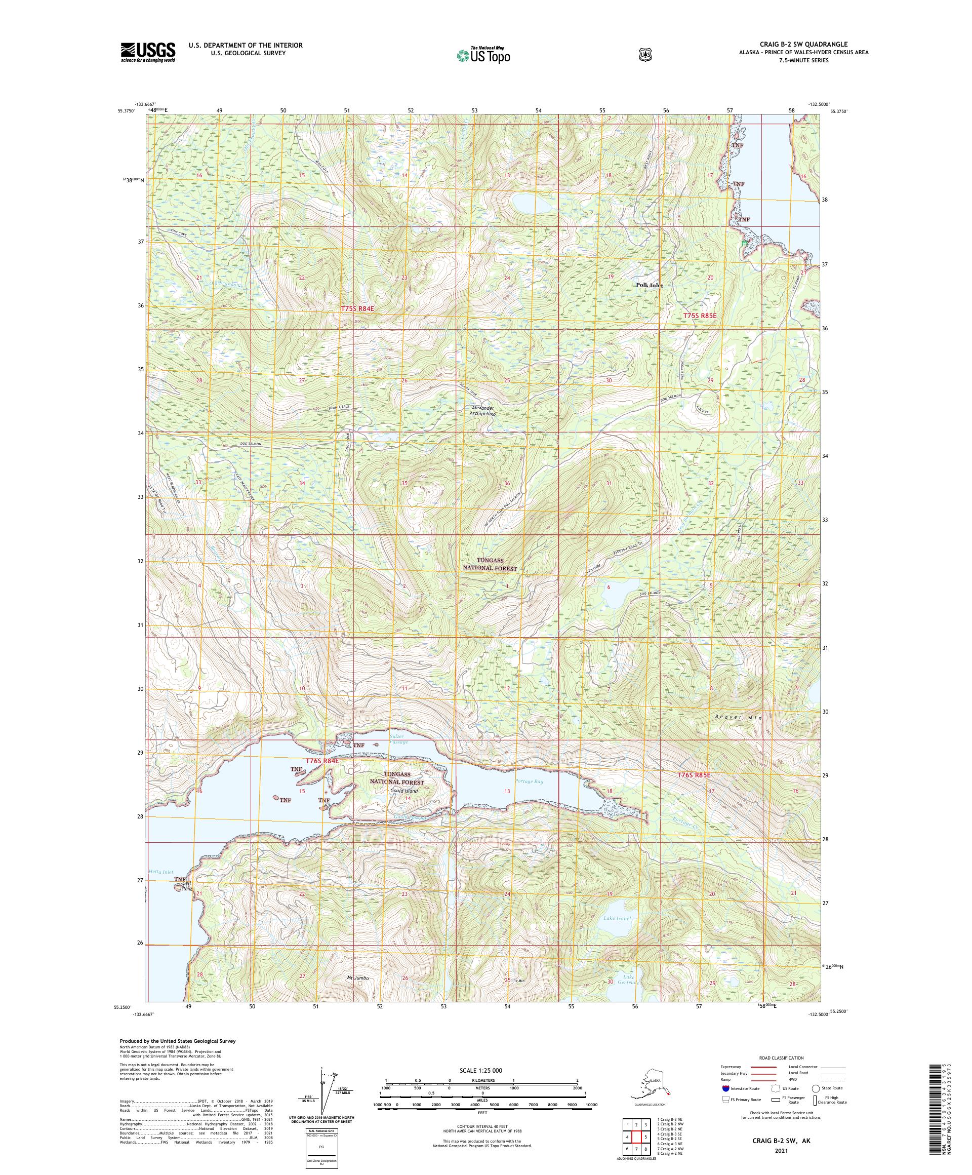 Craig B-2 SW Alaska US Topo Map – MyTopo Map Store