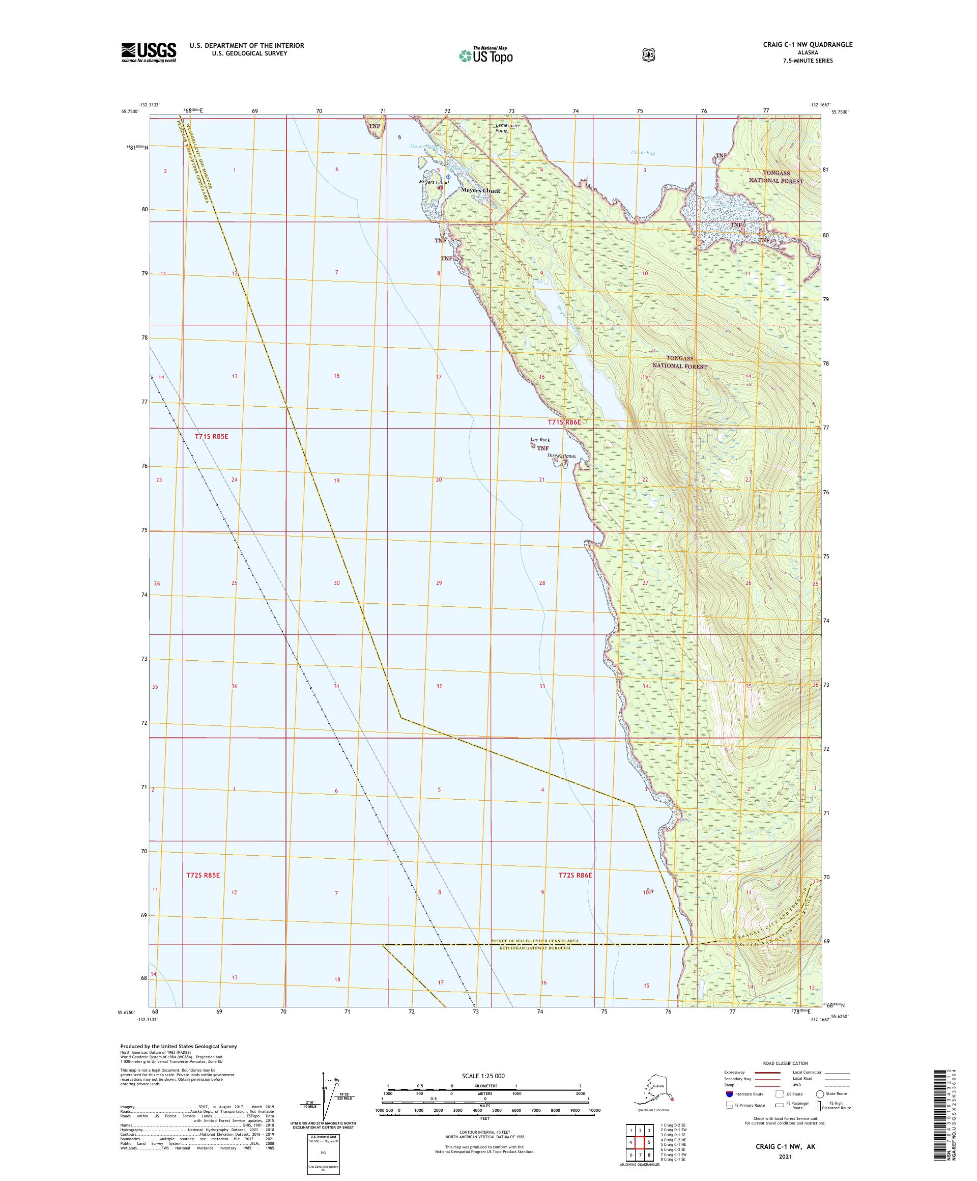 Craig C-1 NW Alaska US Topo Map – MyTopo Map Store