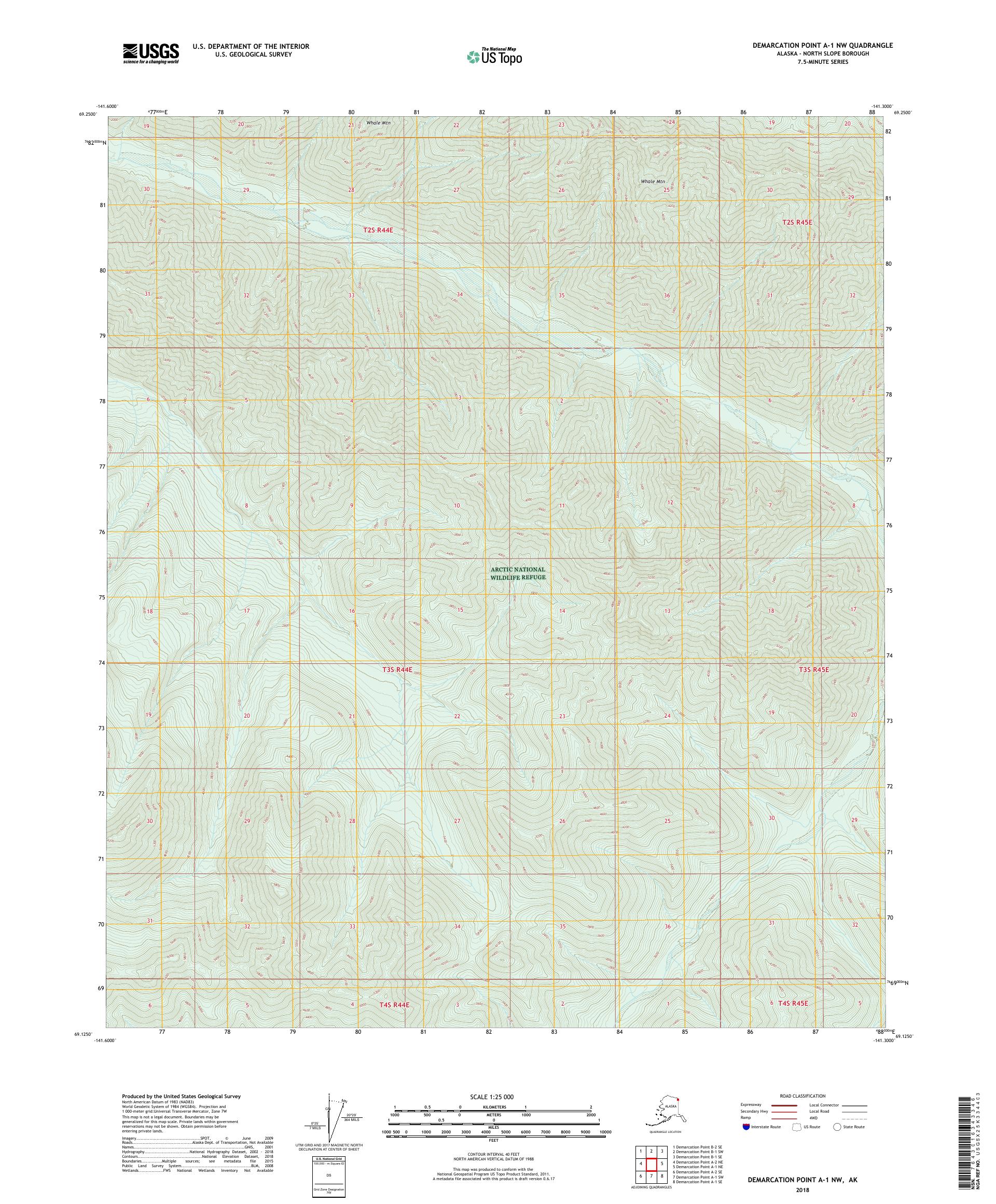 Demarcation Point A-1 NW Alaska US Topo Map – MyTopo Map Store