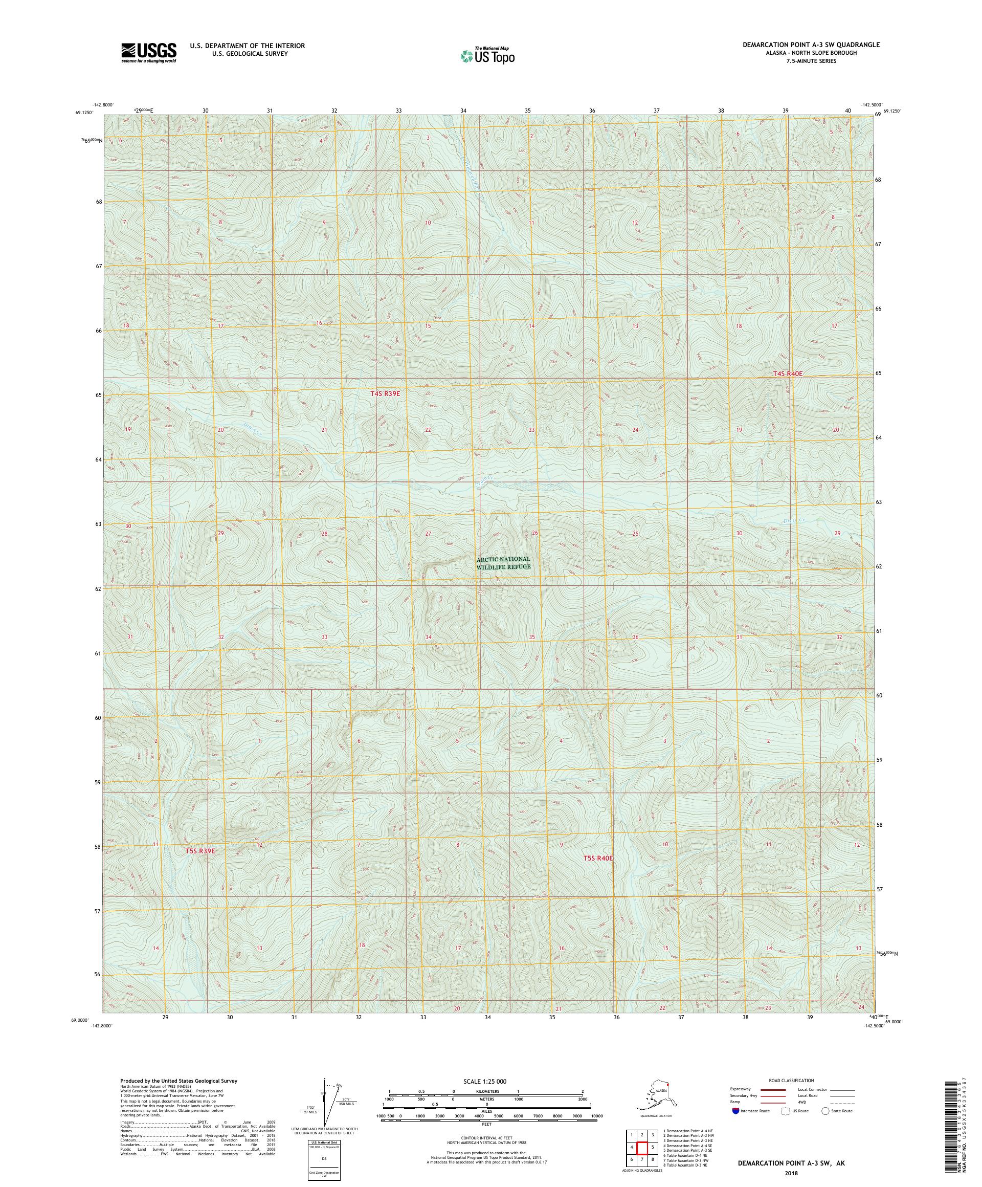 Demarcation Point A-3 SW Alaska US Topo Map – MyTopo Map Store