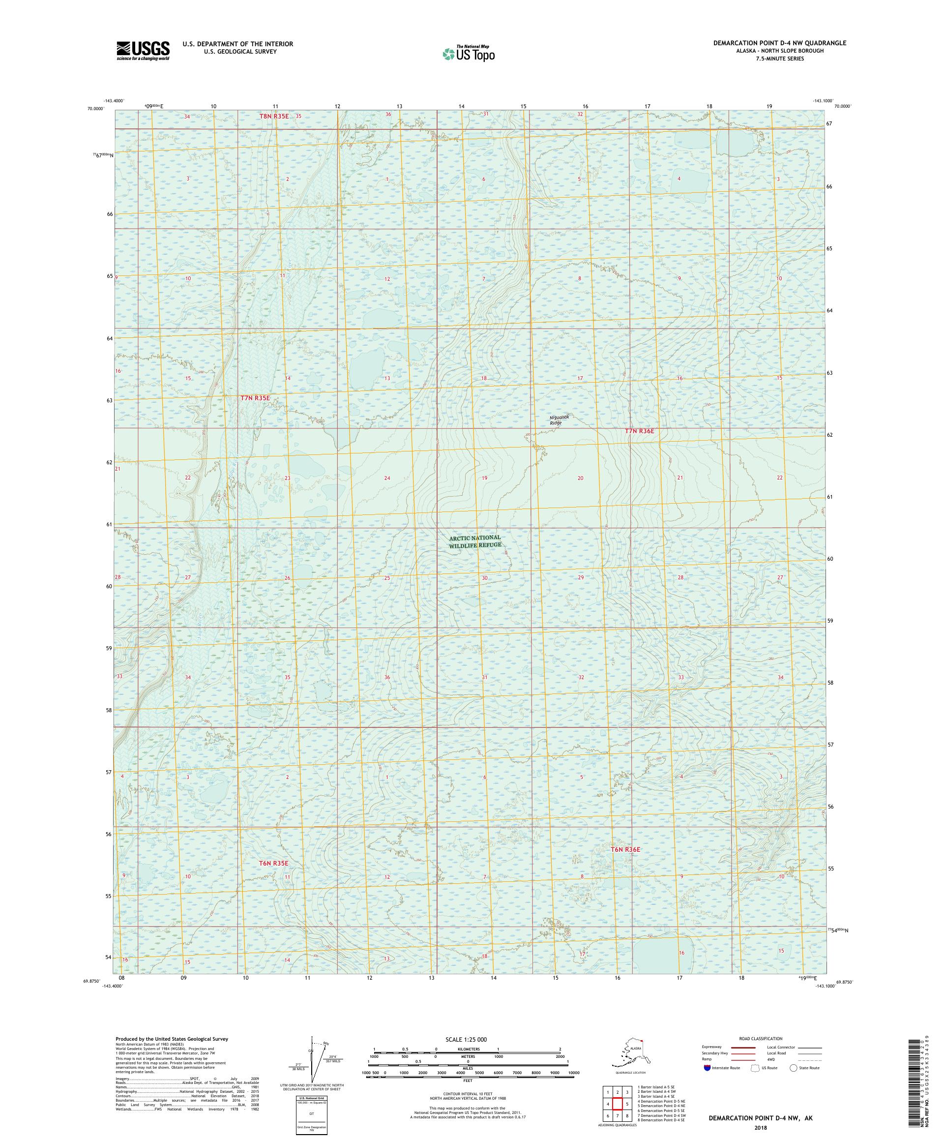 Demarcation Point D-4 NW Alaska US Topo Map – MyTopo Map Store