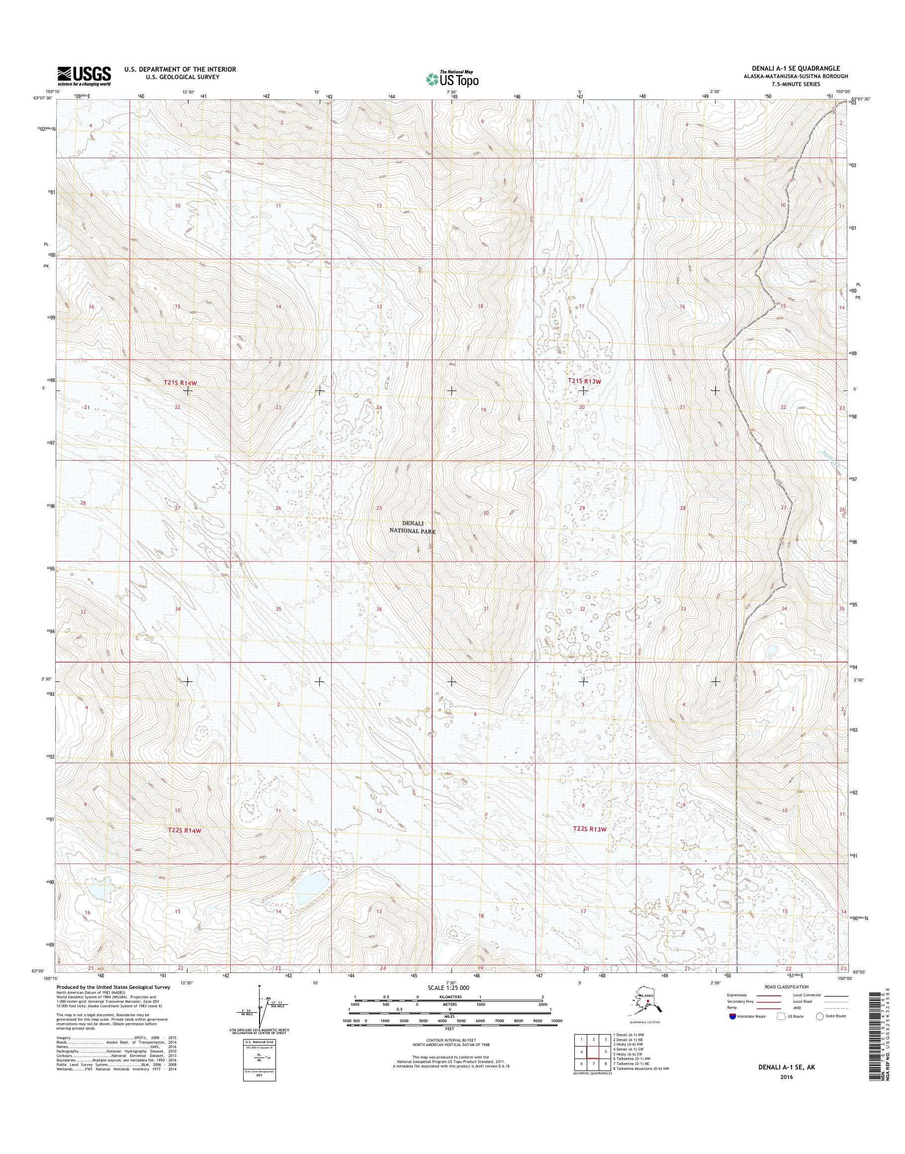 Denali A-1 SE Alaska US Topo Map – MyTopo Map Store