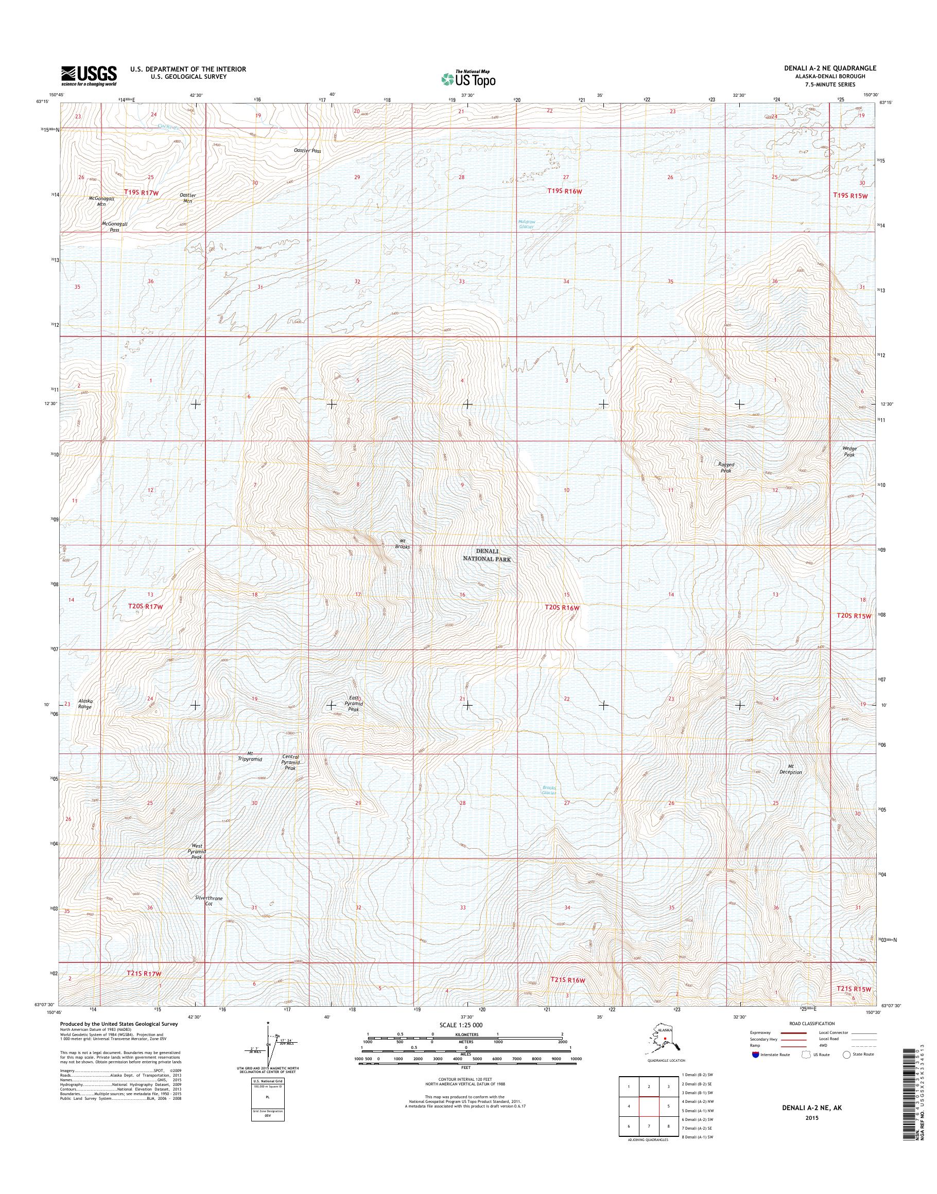 Denali A-2 NE Alaska US Topo Map – MyTopo Map Store