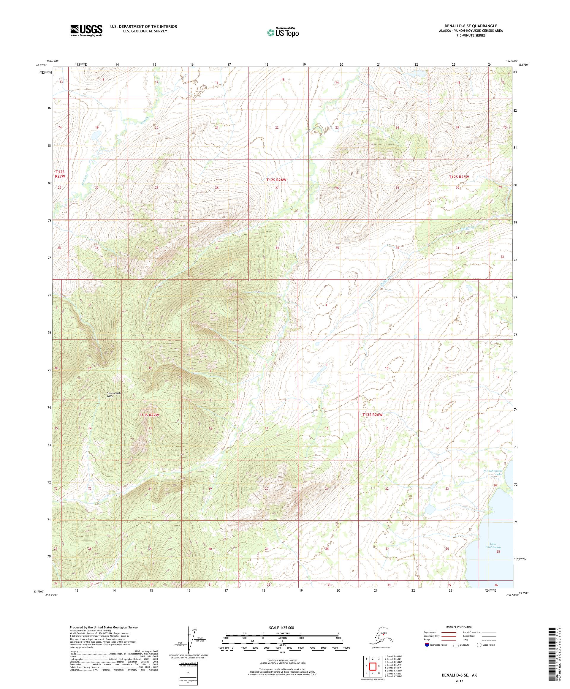Denali D-6 SE Alaska US Topo Map – MyTopo Map Store