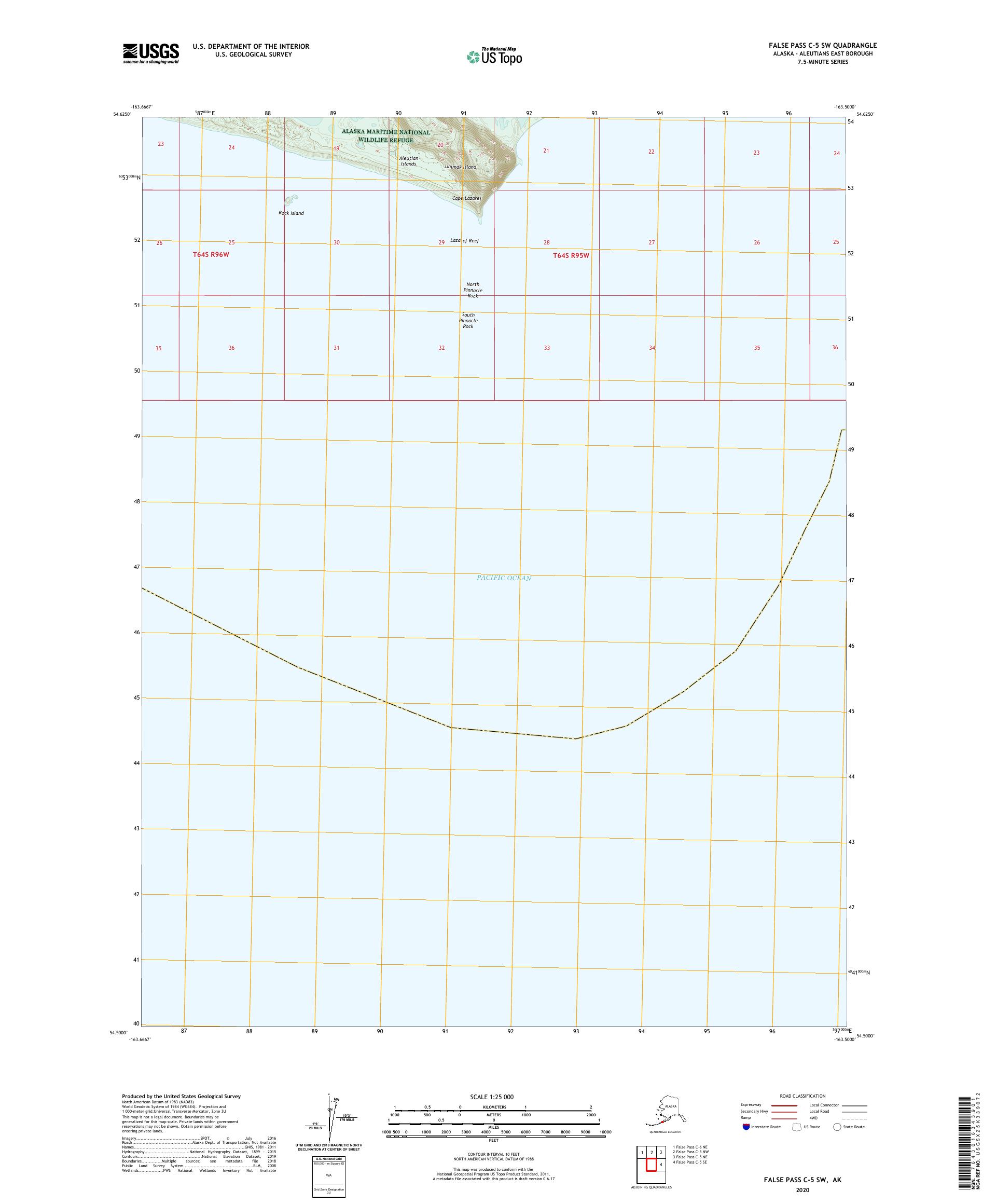 False Pass C-5 SW Alaska US Topo Map – MyTopo Map Store