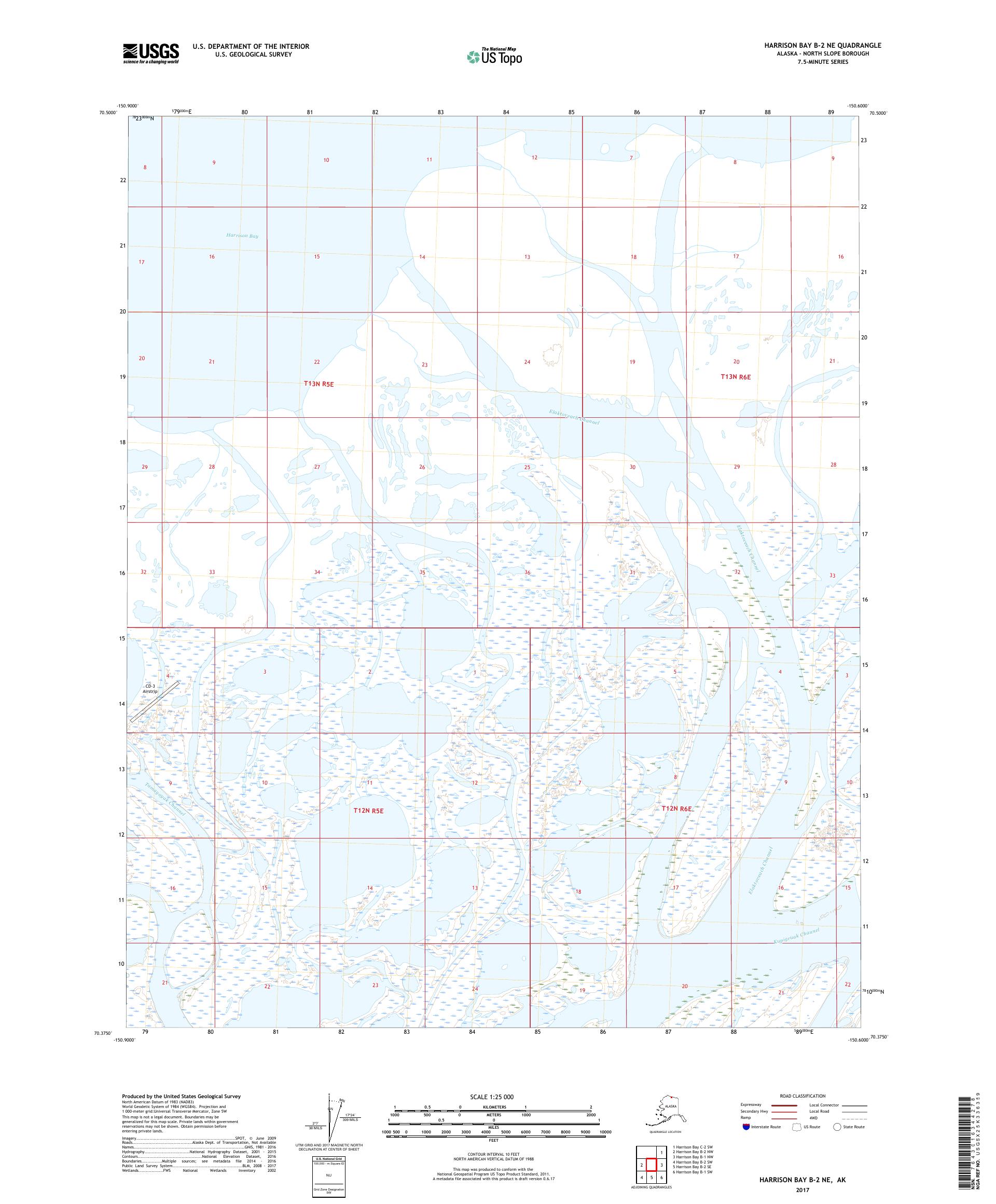Harrison Bay B-2 NE Alaska US Topo Map – MyTopo Map Store