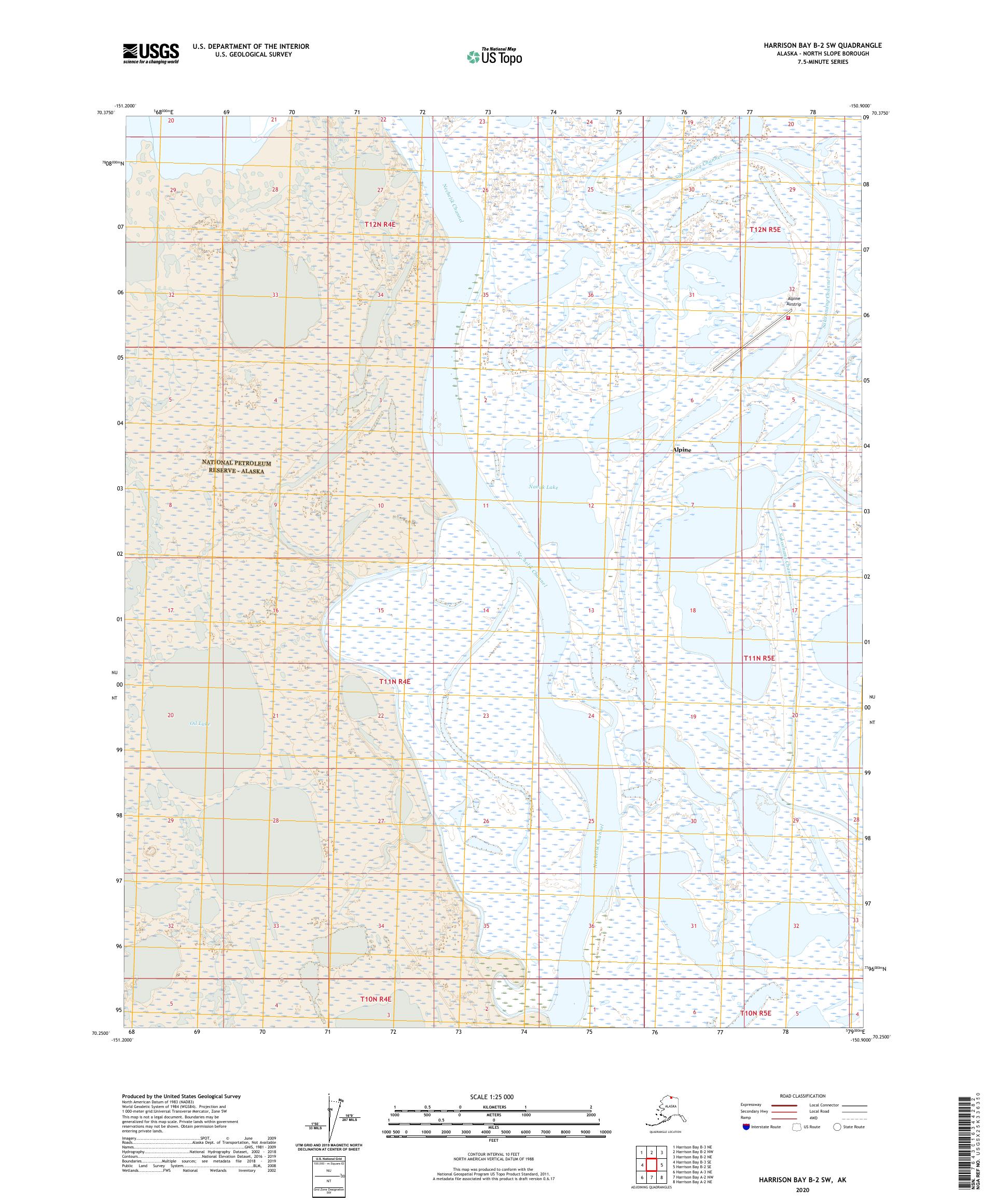 Harrison Bay B-2 SW Alaska US Topo Map – MyTopo Map Store