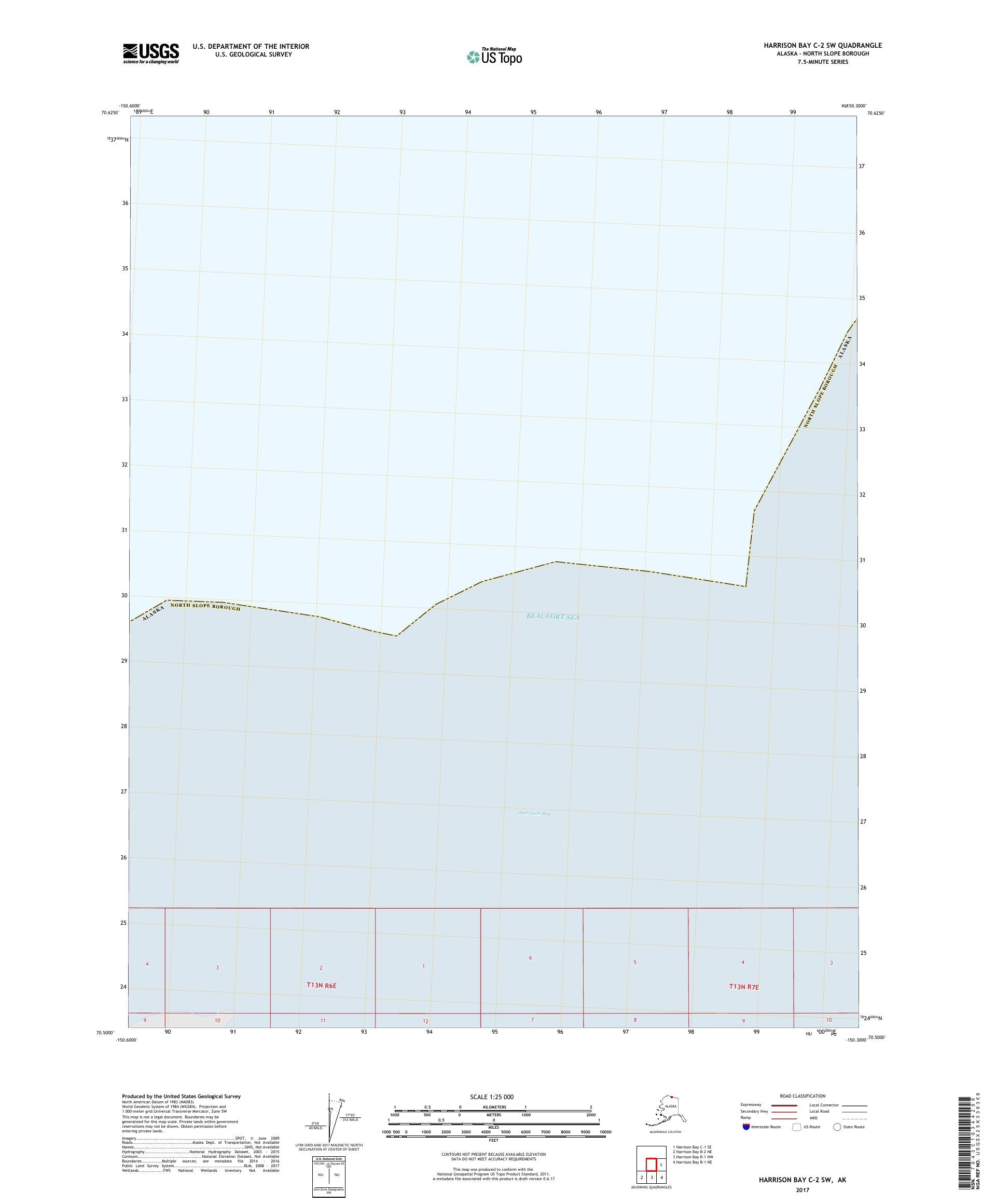 Harrison Bay C-2 SW Alaska US Topo Map – MyTopo Map Store