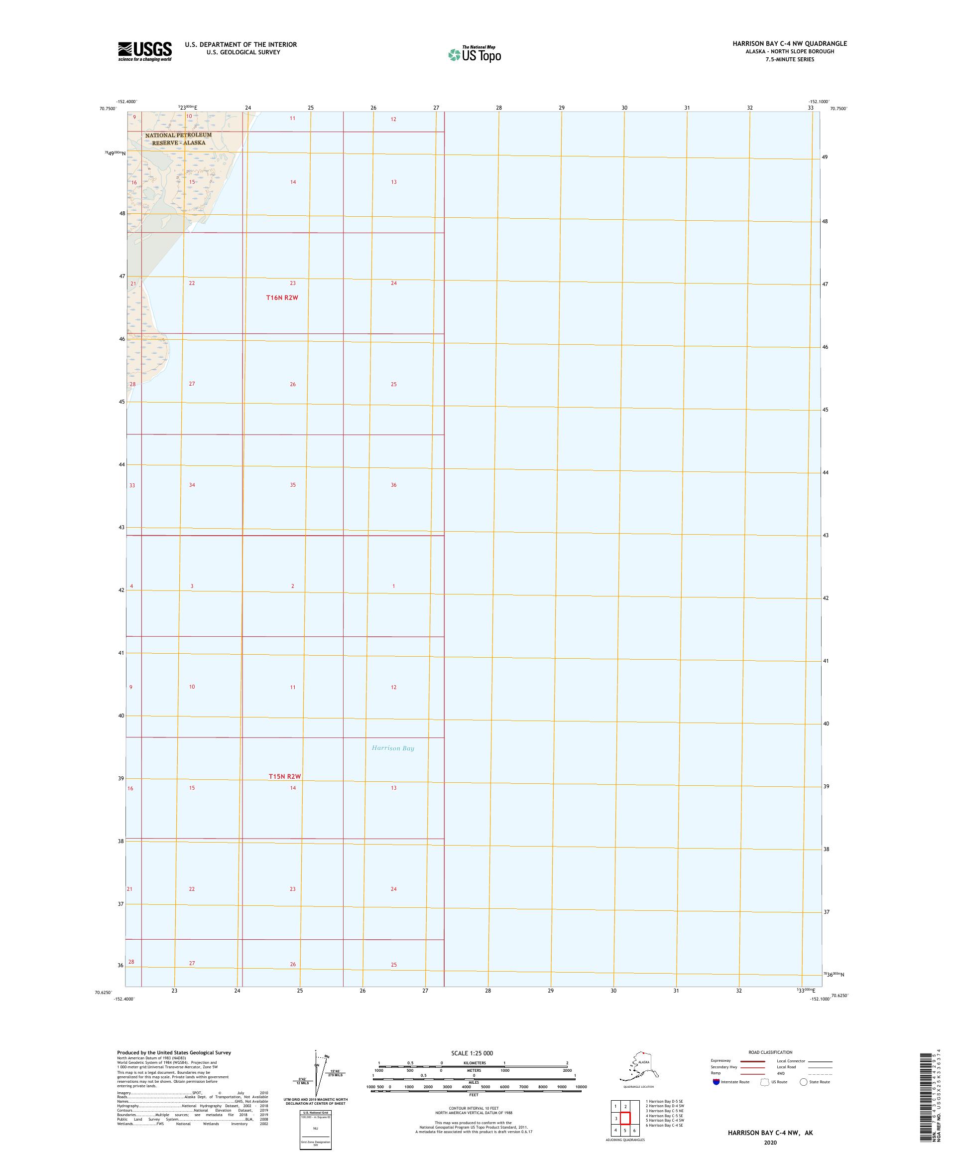 Harrison Bay C-4 NW Alaska US Topo Map – MyTopo Map Store