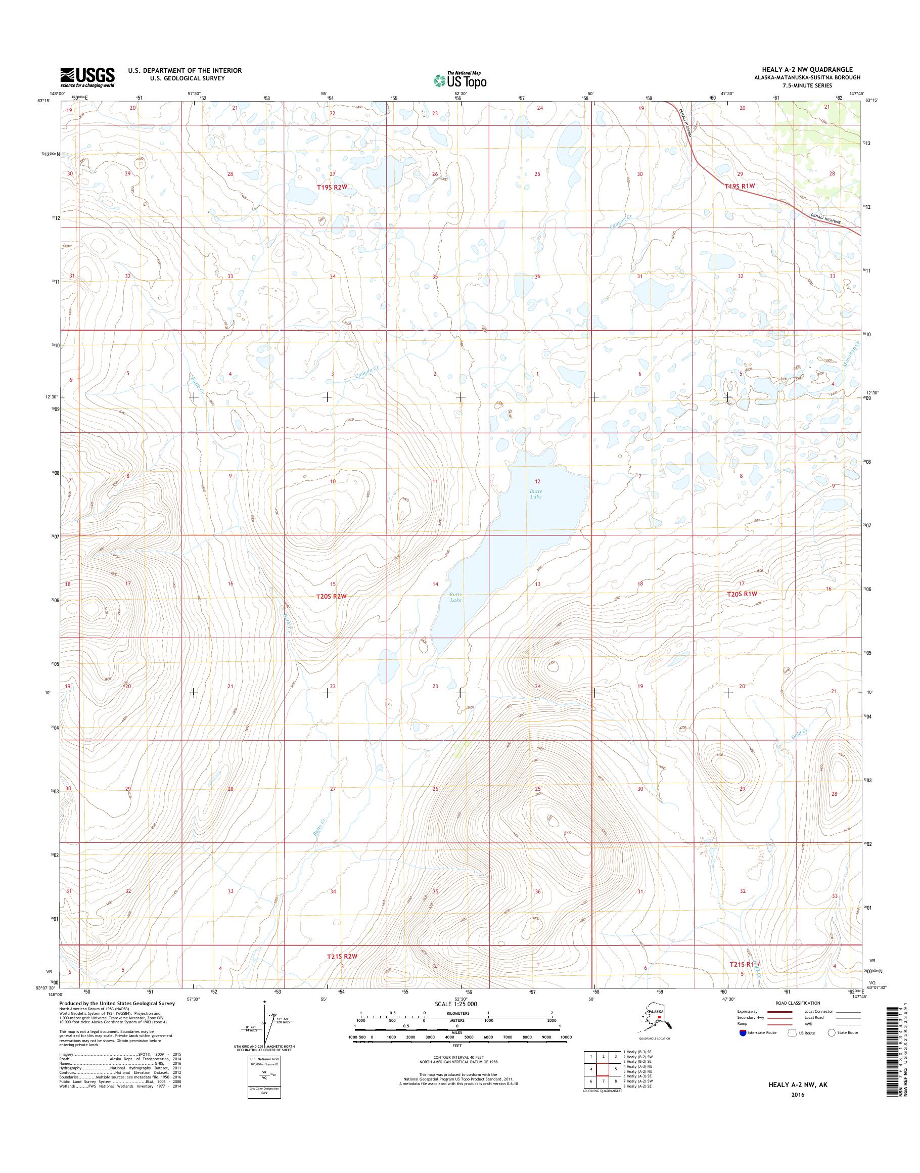 Healy A-2 NW Alaska US Topo Map – MyTopo Map Store