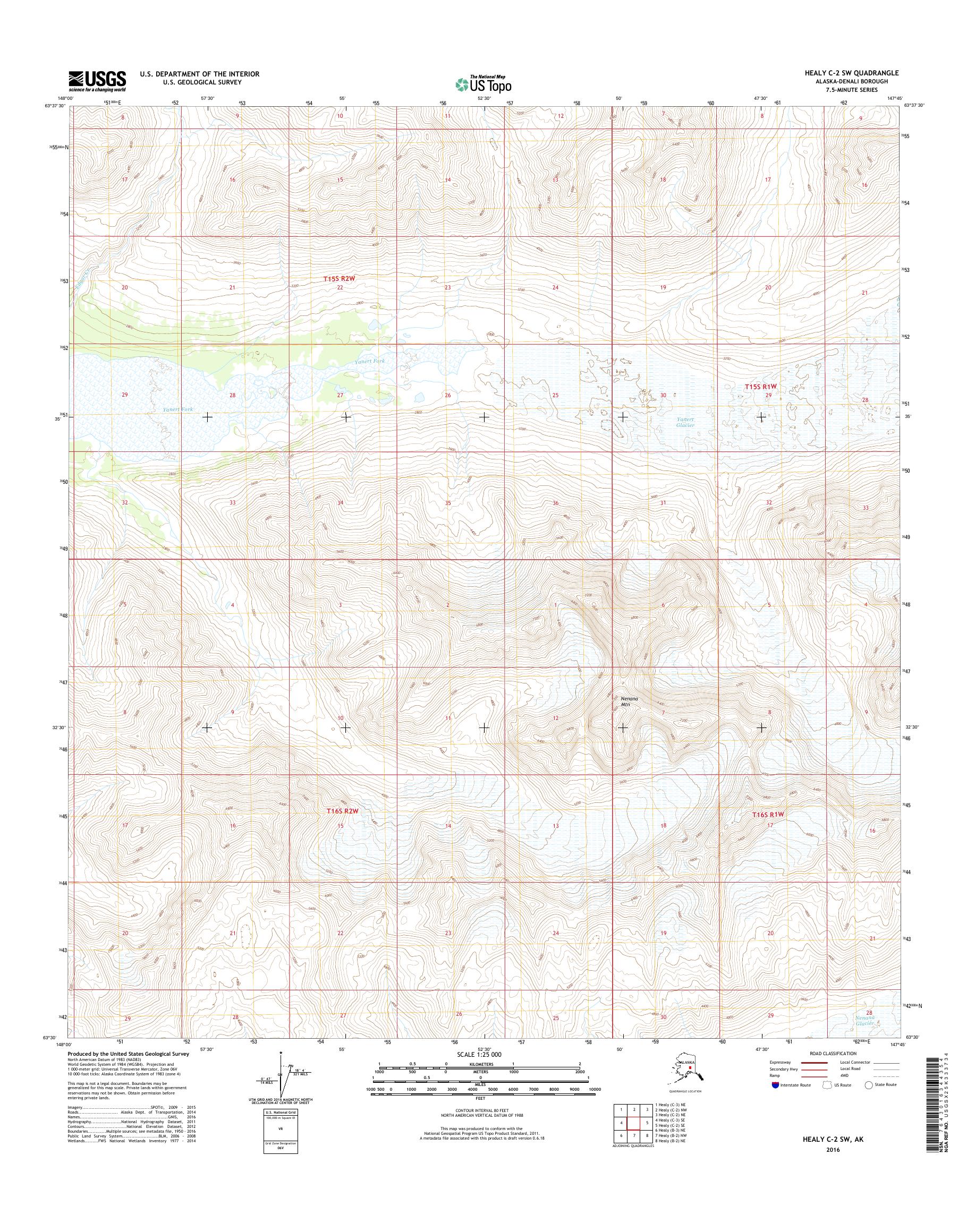 Healy C-2 SW Alaska US Topo Map – MyTopo Map Store
