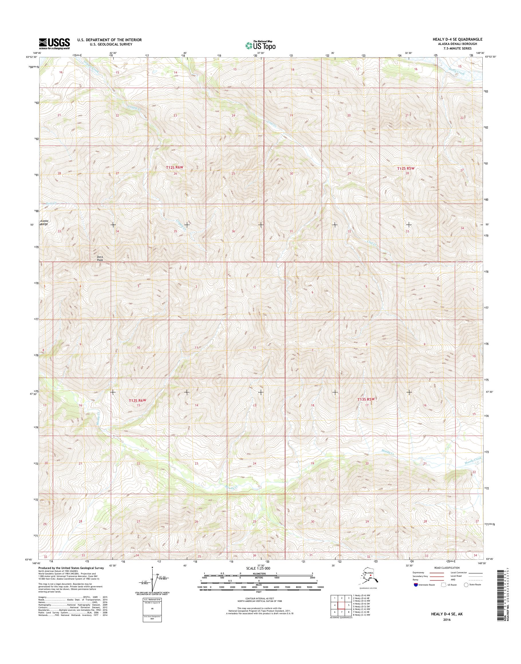 Healy D-4 SE Alaska US Topo Map – MyTopo Map Store