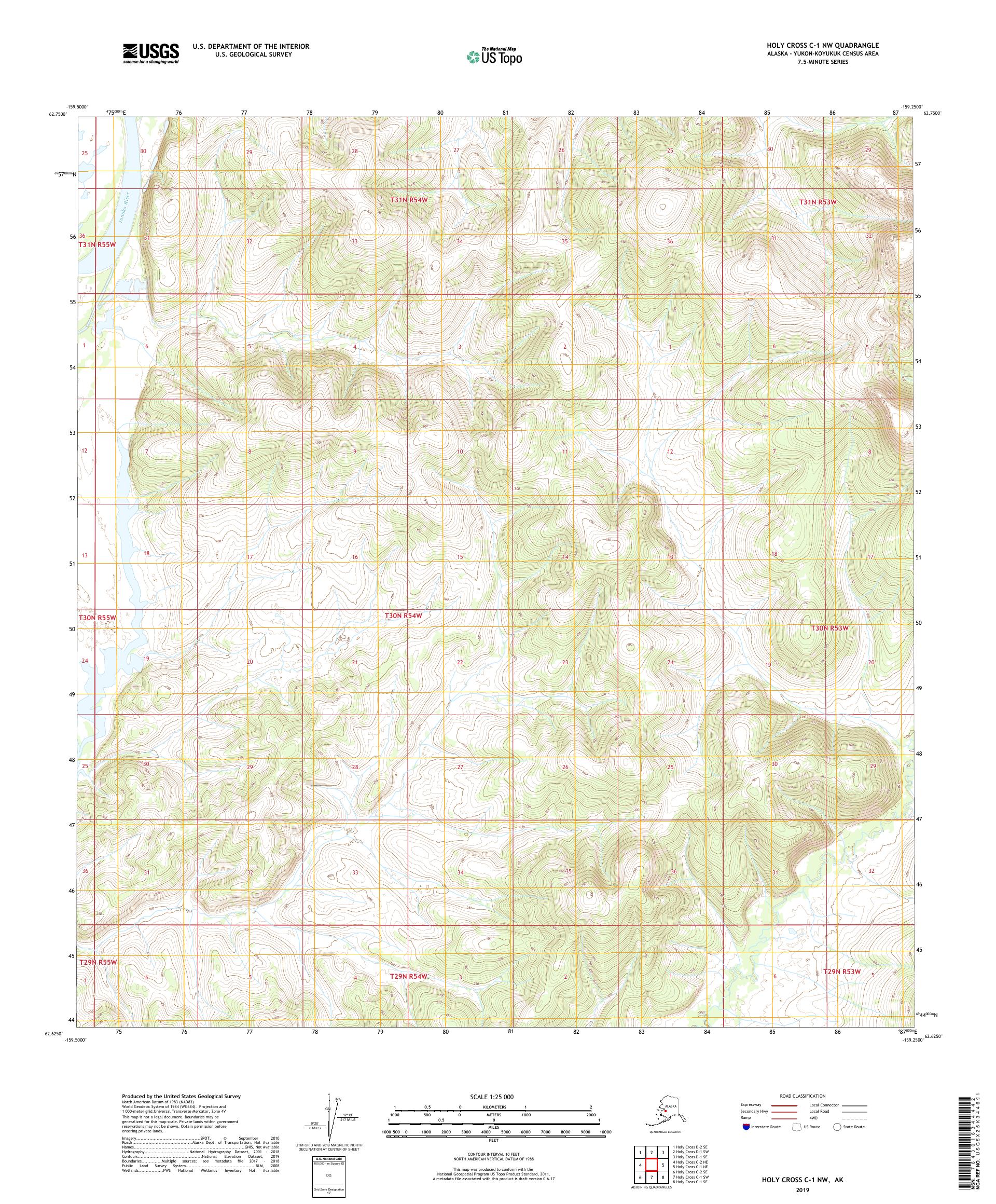 Holy Cross C-1 NW Alaska US Topo Map – MyTopo Map Store