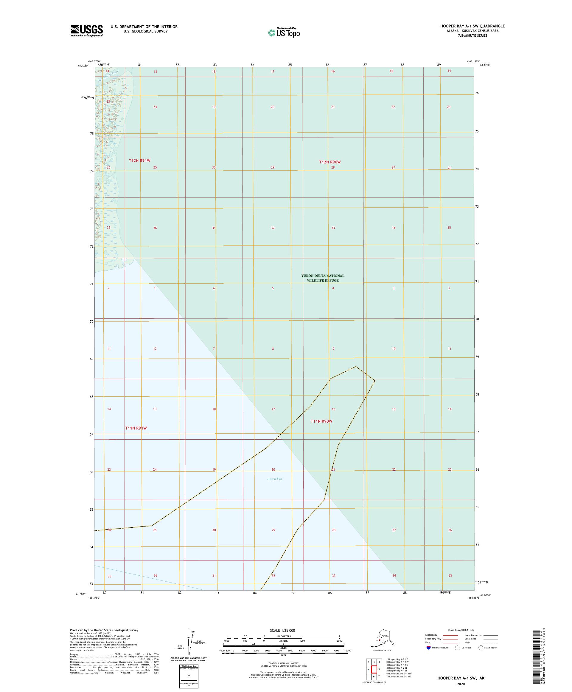 Hooper Bay A-1 SW Alaska US Topo Map – MyTopo Map Store