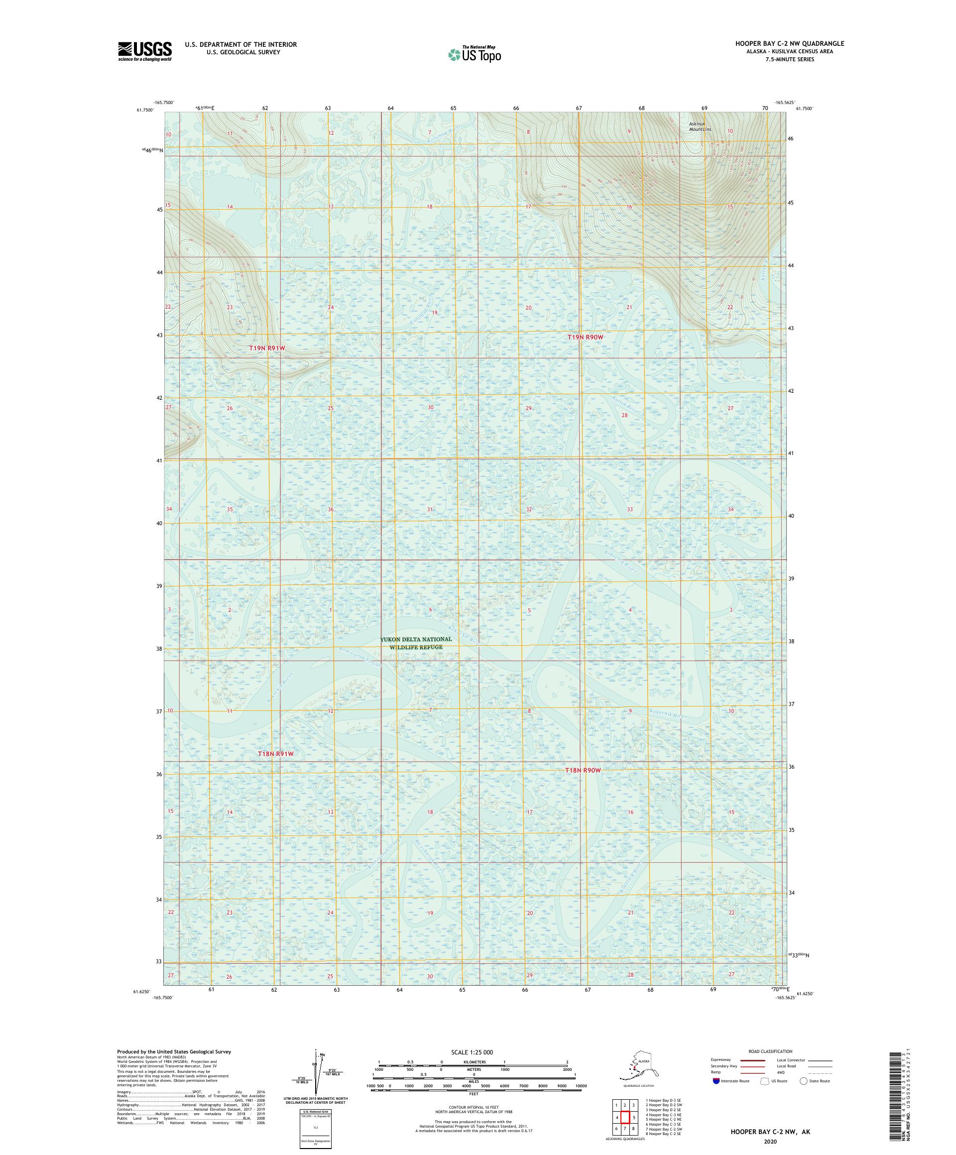 Hooper Bay C-2 NW Alaska US Topo Map – MyTopo Map Store