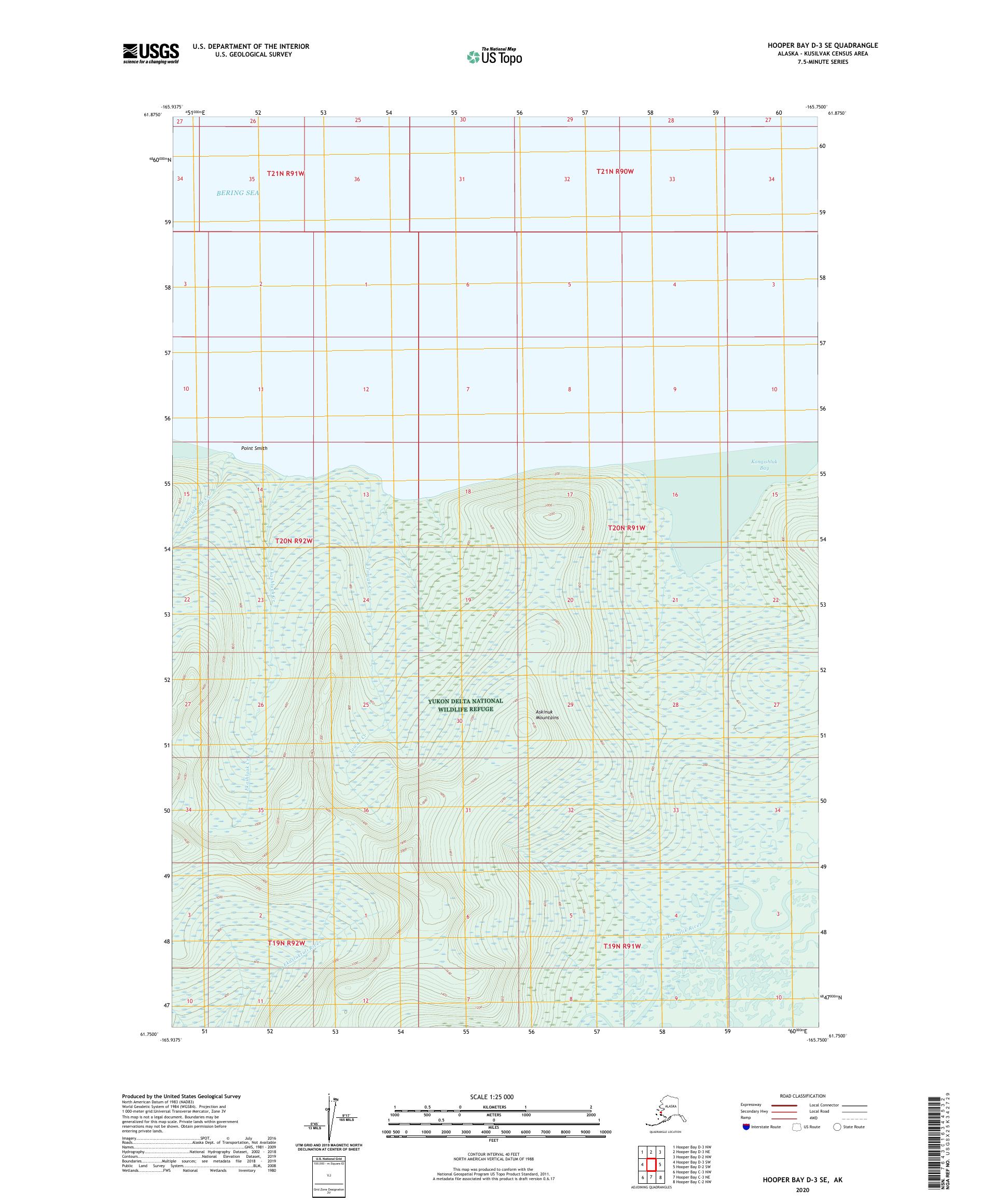 Hooper Bay D-3 SE Alaska US Topo Map – MyTopo Map Store