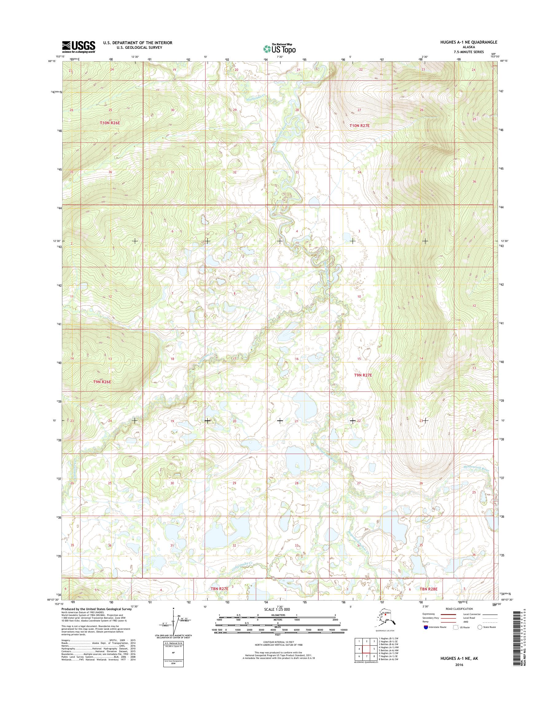 Hughes A-1 NE Alaska US Topo Map – MyTopo Map Store
