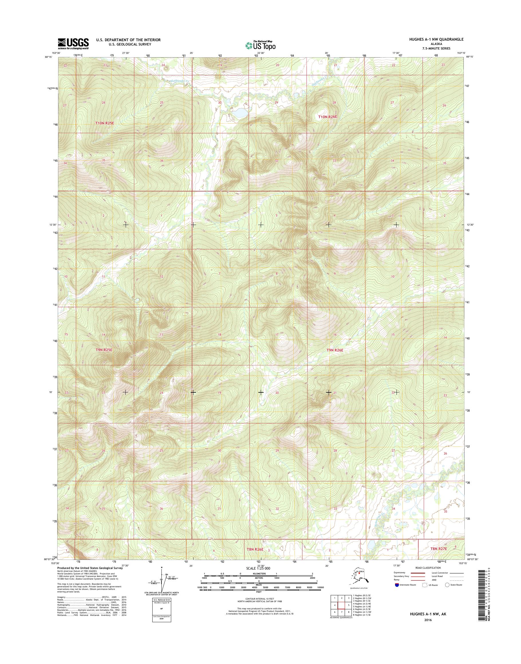 Hughes A-1 NW Alaska US Topo Map – MyTopo Map Store