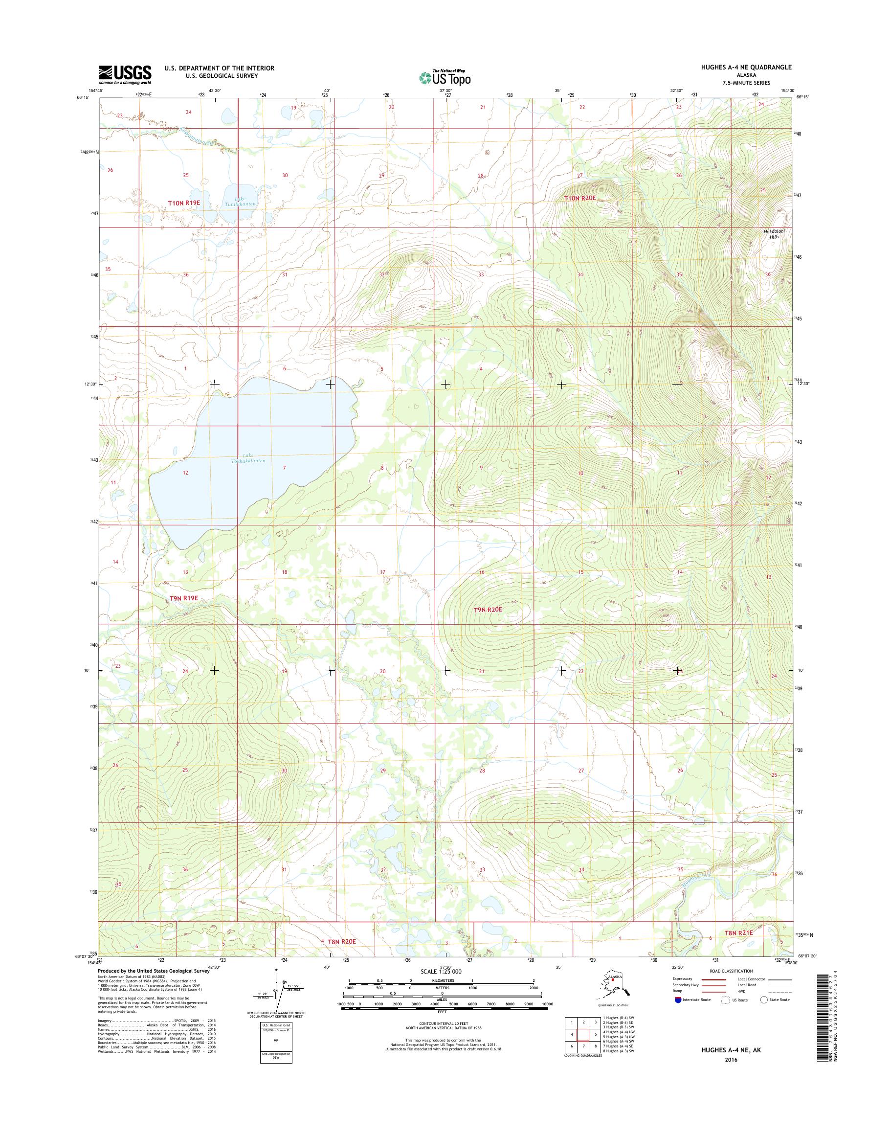 Hughes A-4 NE Alaska US Topo Map – MyTopo Map Store