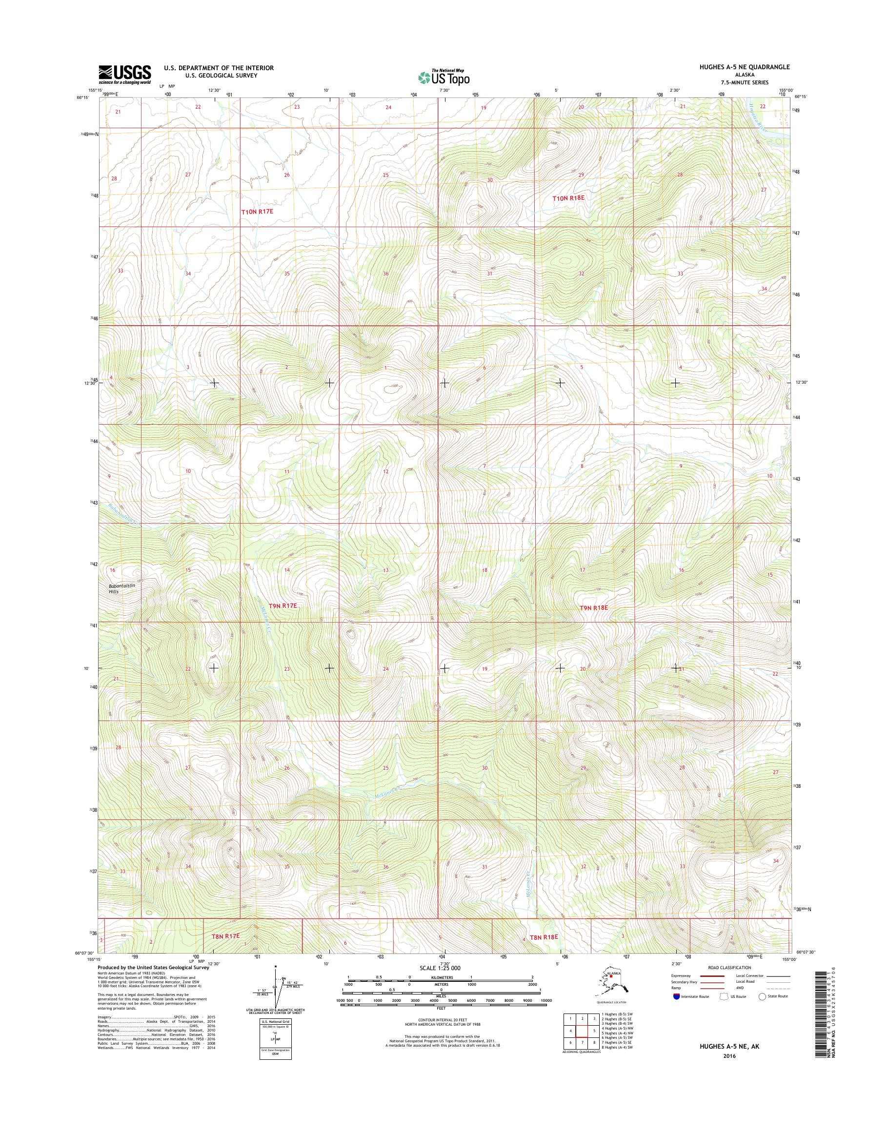 Hughes A-5 NE Alaska US Topo Map – MyTopo Map Store