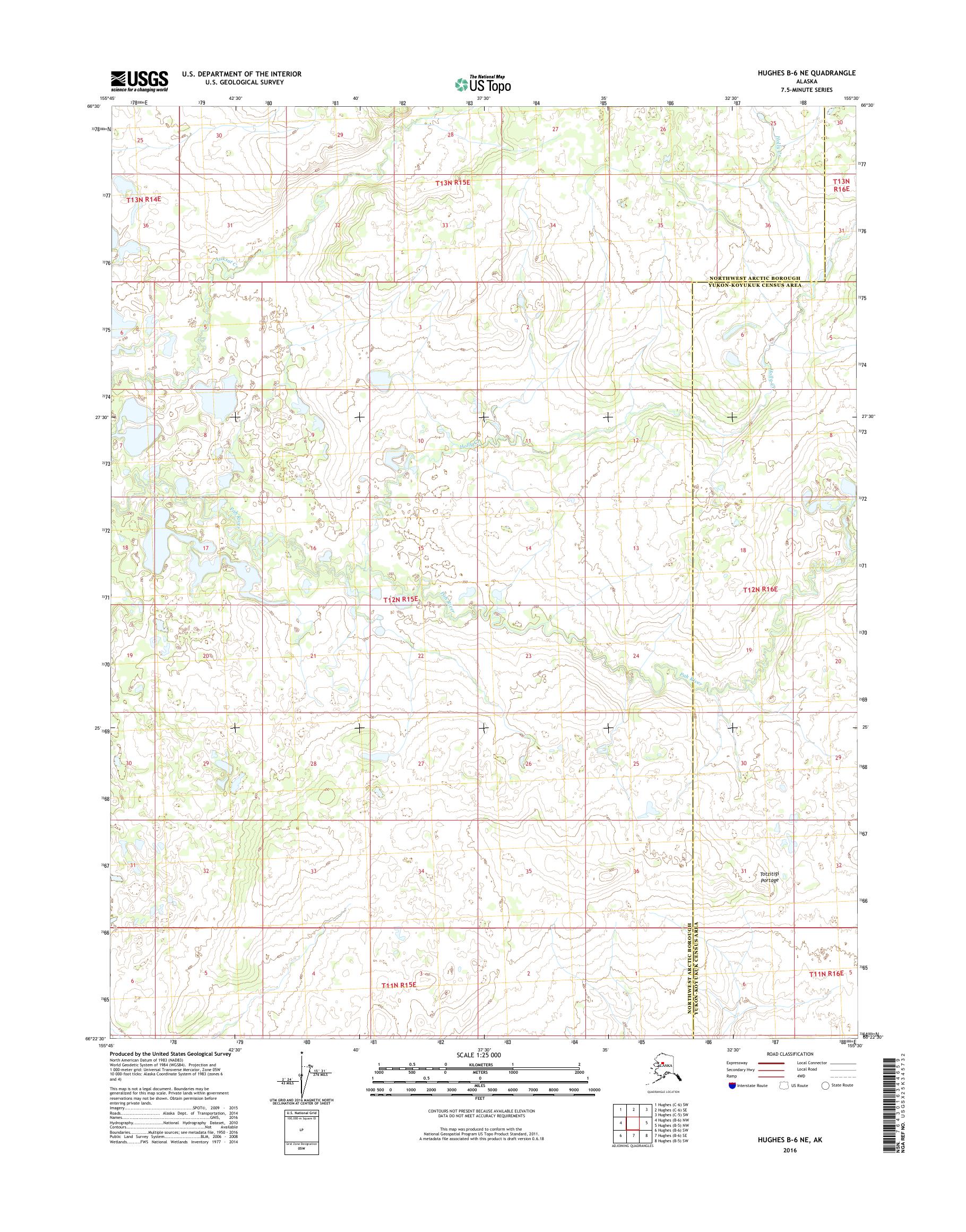 Hughes B-6 NE Alaska US Topo Map – MyTopo Map Store