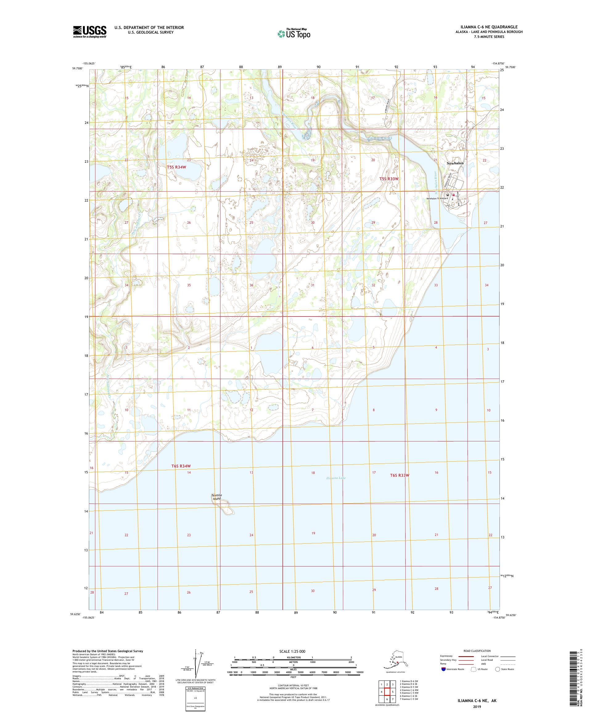 Iliamna C-6 NE Alaska US Topo Map – MyTopo Map Store