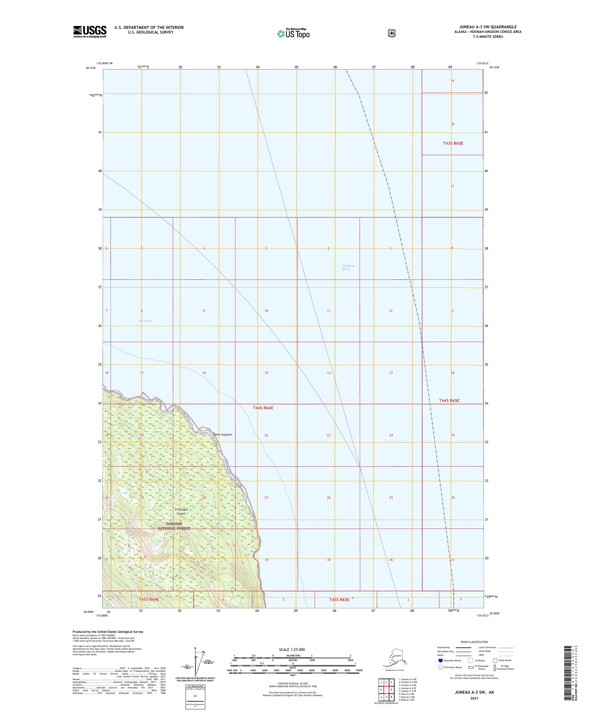 Juneau A-3 SW Alaska US Topo Map – MyTopo Map Store