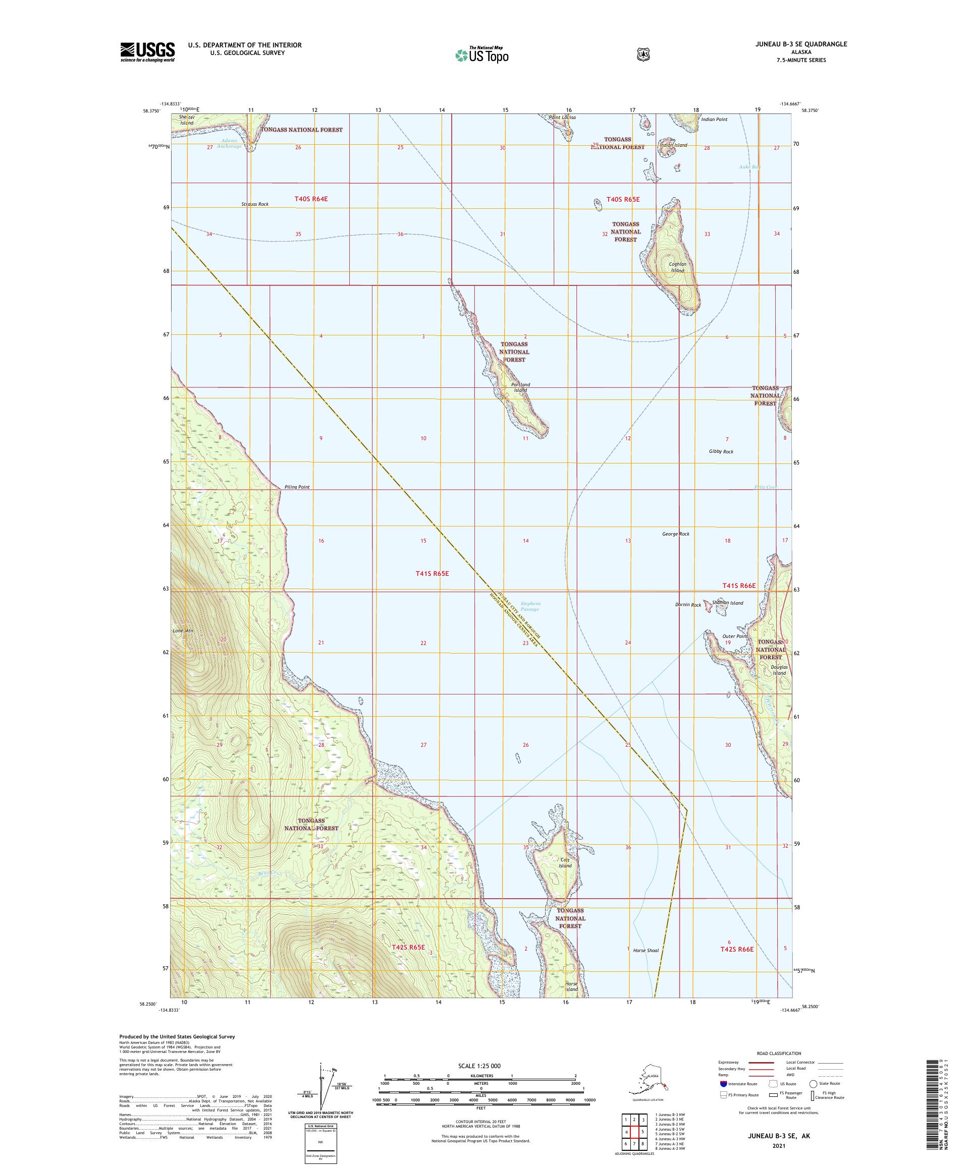 Juneau B-3 SE Alaska US Topo Map – MyTopo Map Store