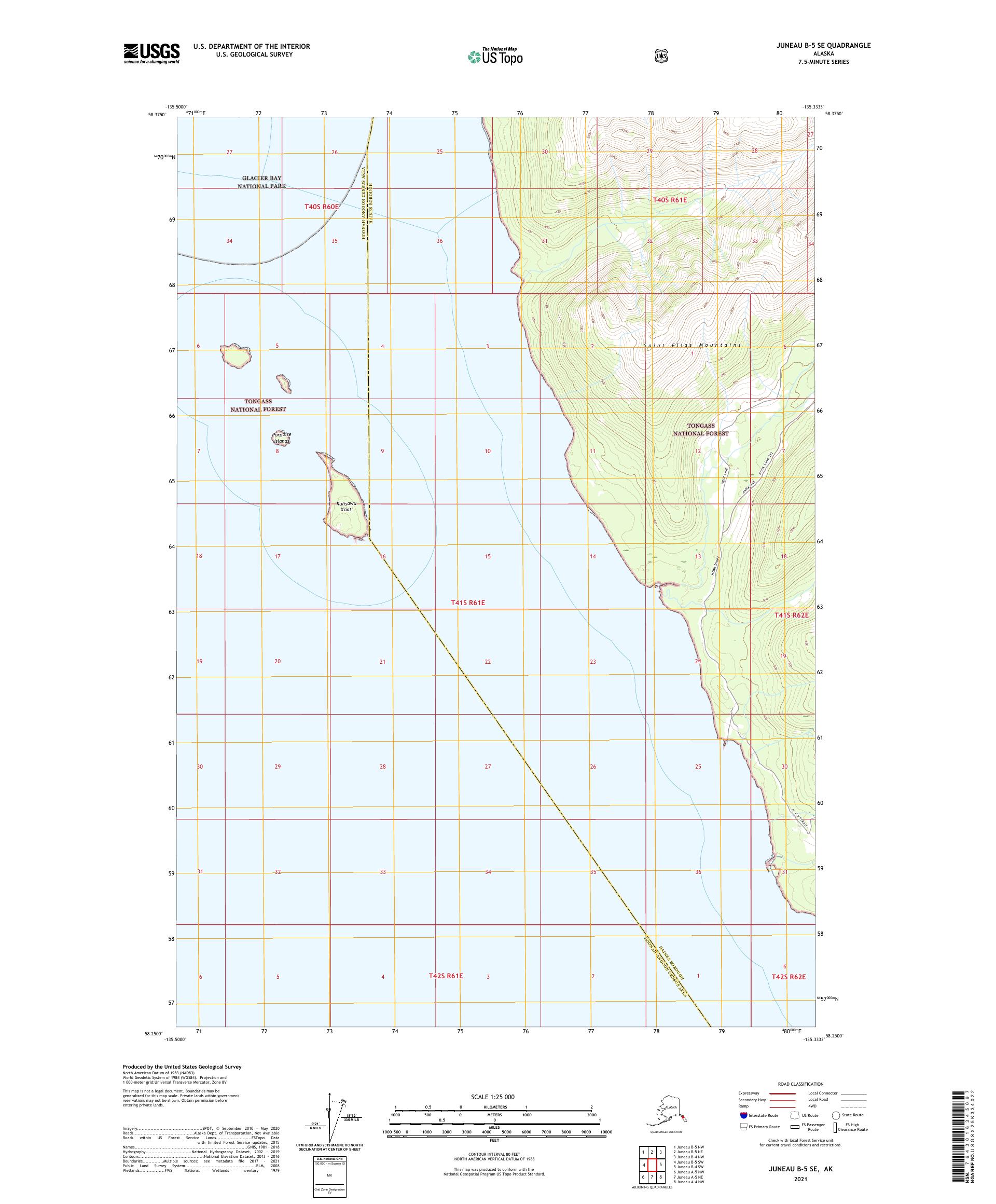 Juneau B-5 SE Alaska US Topo Map – MyTopo Map Store