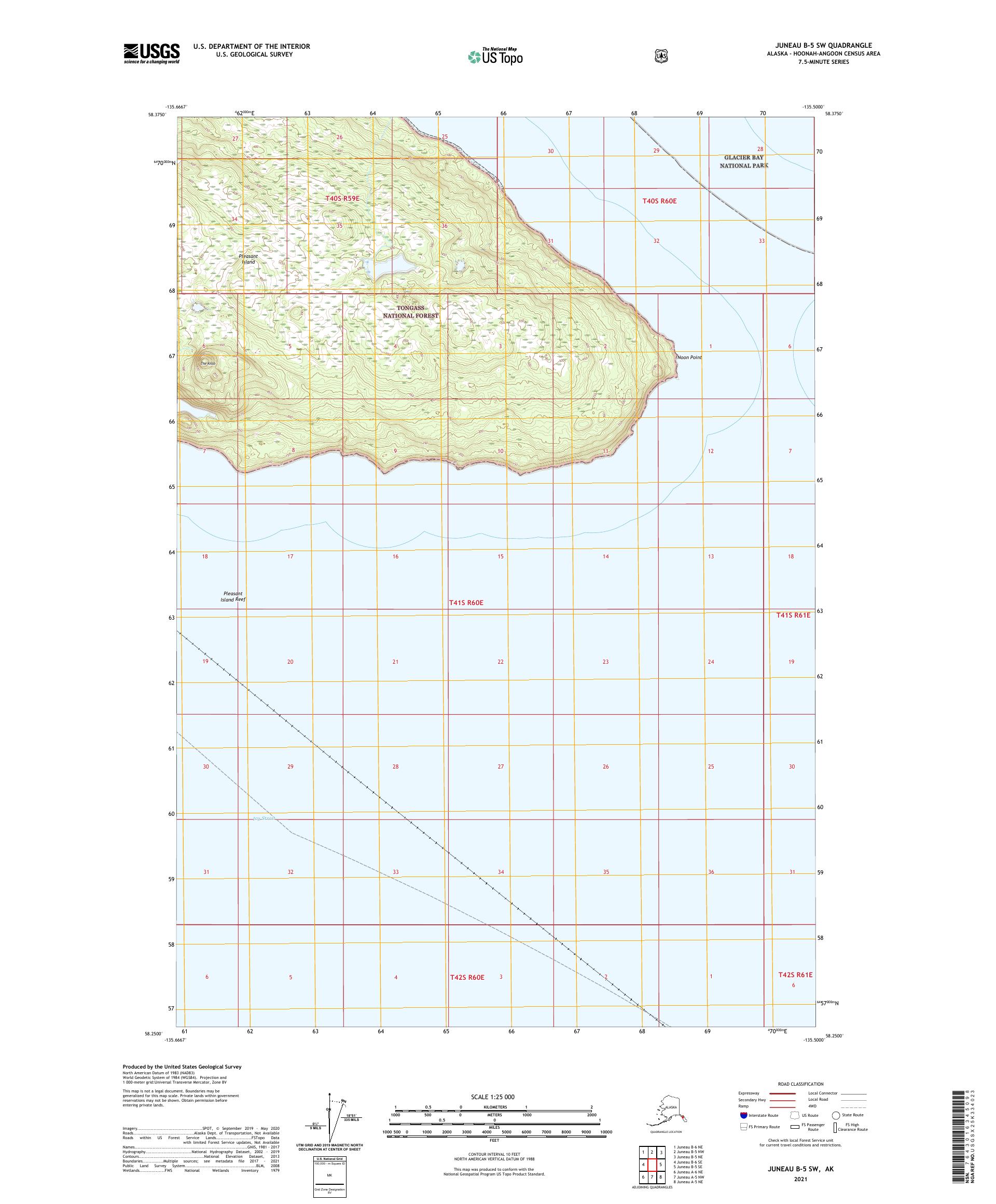 Juneau B-5 SW Alaska US Topo Map – MyTopo Map Store