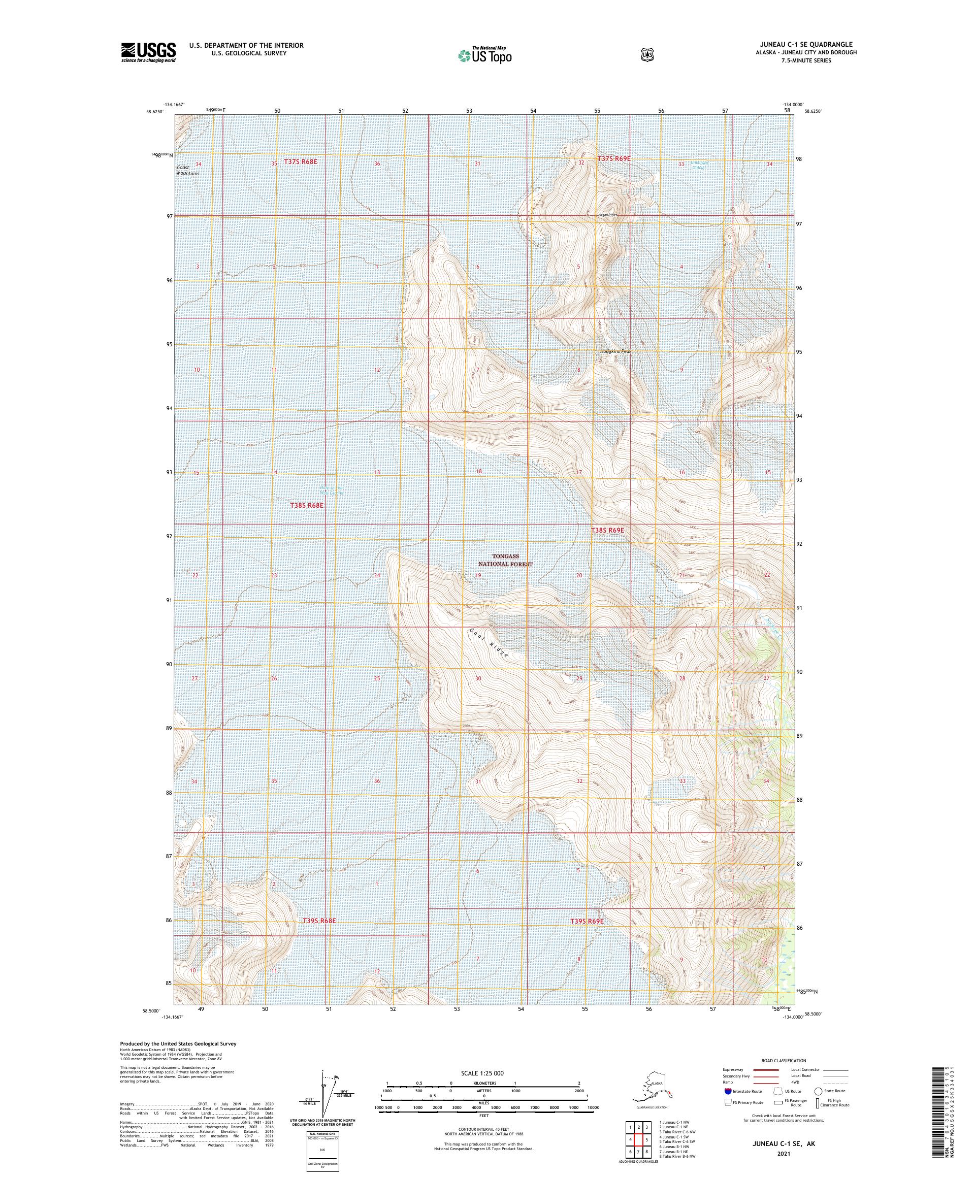 Juneau C-1 SE Alaska US Topo Map – MyTopo Map Store