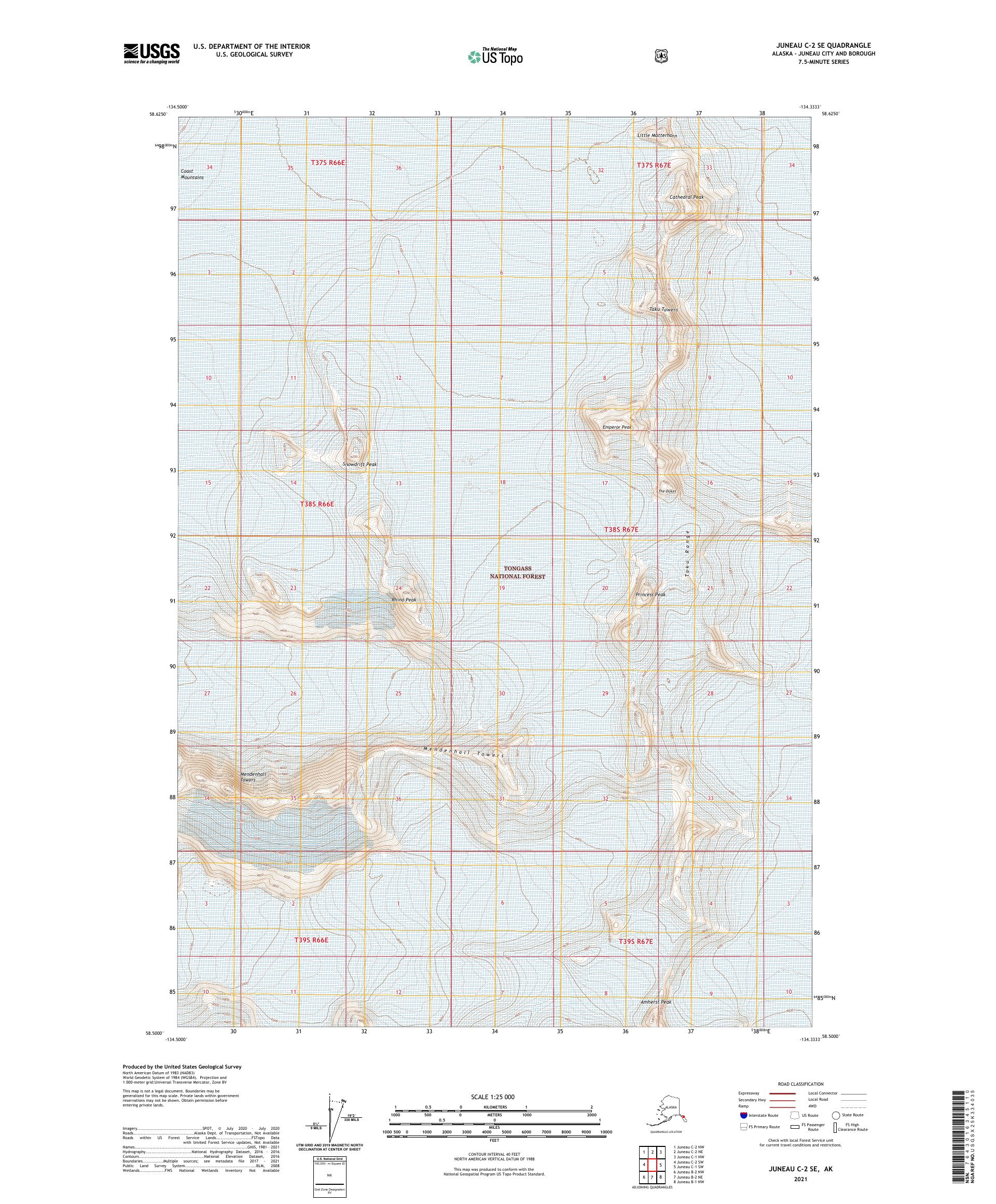 Juneau C-2 SE Alaska US Topo Map – MyTopo Map Store