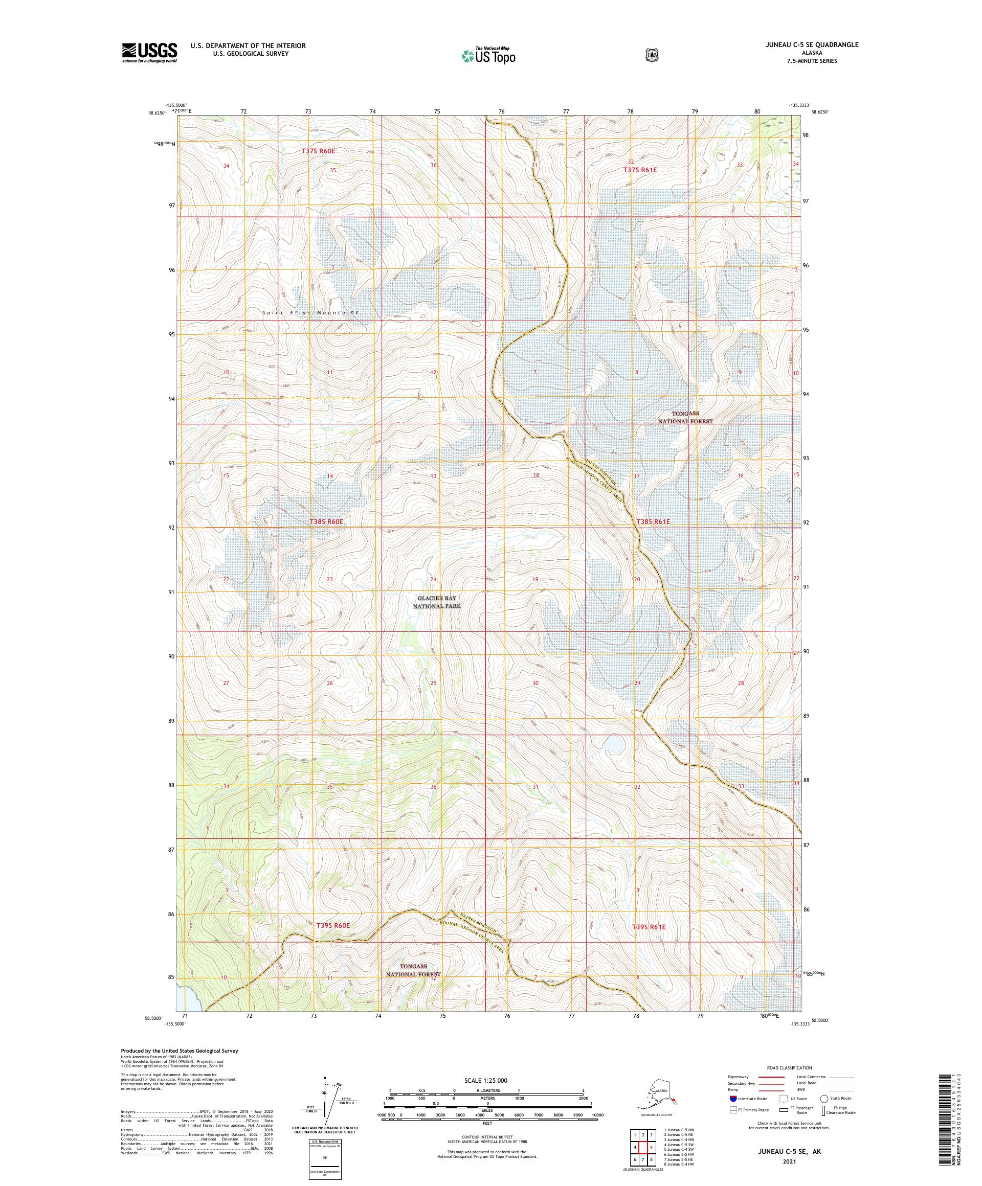 Juneau C-5 SE Alaska US Topo Map – MyTopo Map Store