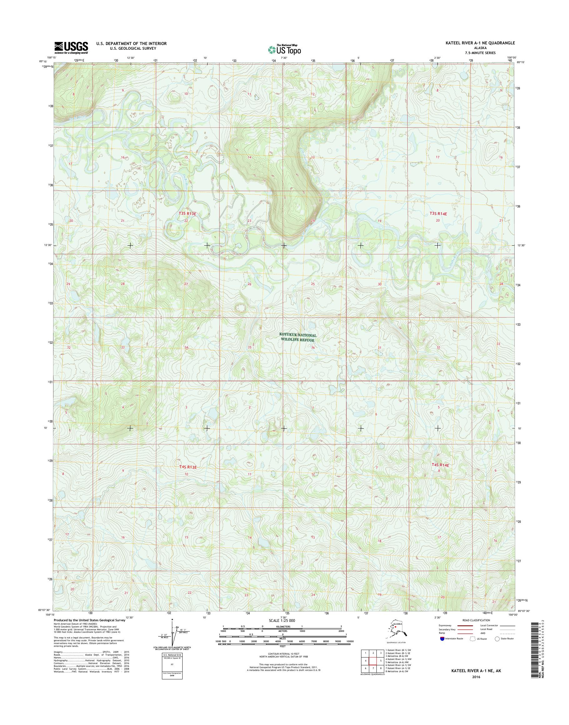 Kateel River A-1 NE Alaska US Topo Map – MyTopo Map Store