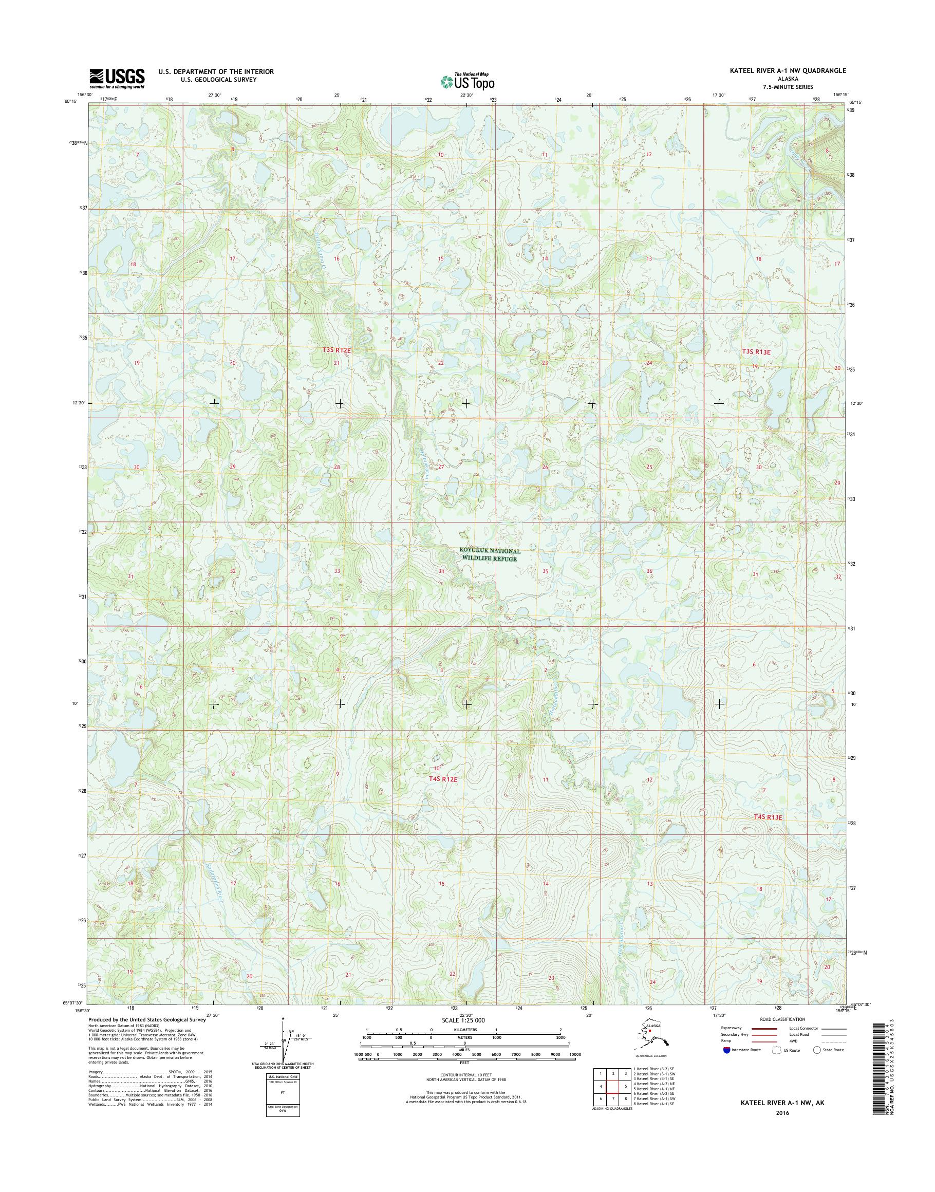 Kateel River A-1 NW Alaska US Topo Map – MyTopo Map Store