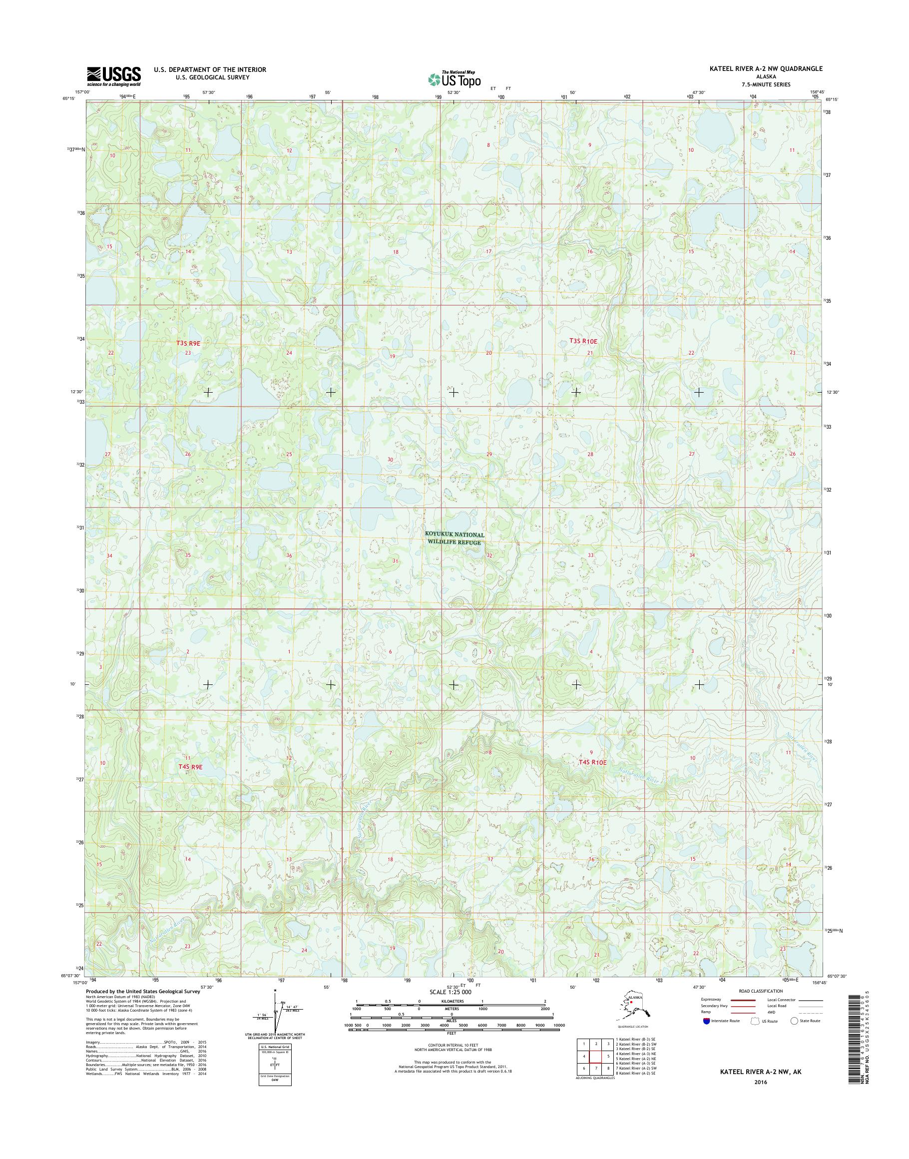 Kateel River A-2 NW Alaska US Topo Map – MyTopo Map Store