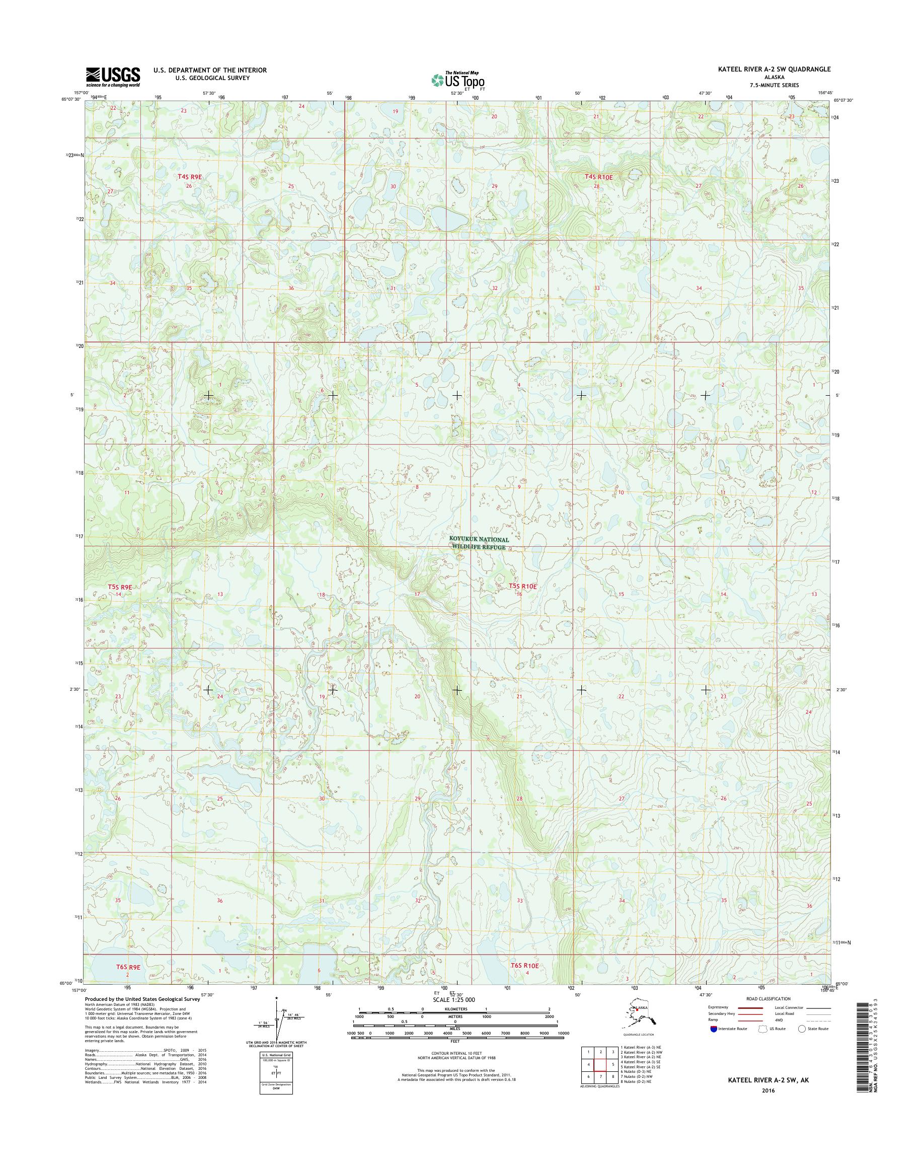 Kateel River A-2 SW Alaska US Topo Map – MyTopo Map Store