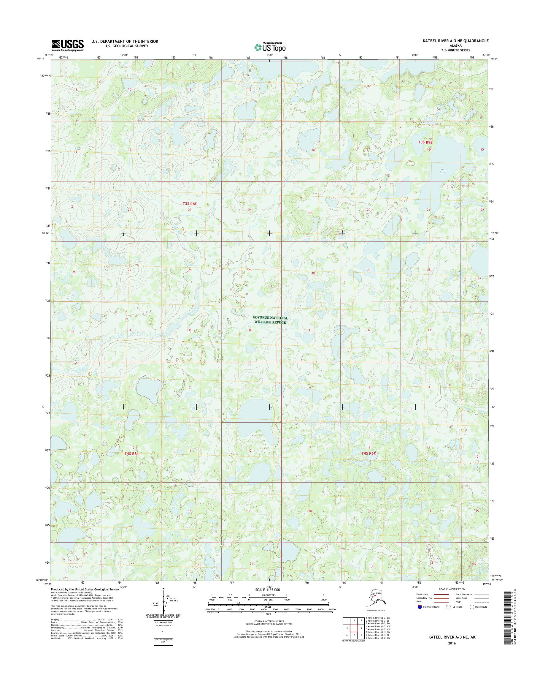 Kateel River A-3 NE Alaska US Topo Map – MyTopo Map Store