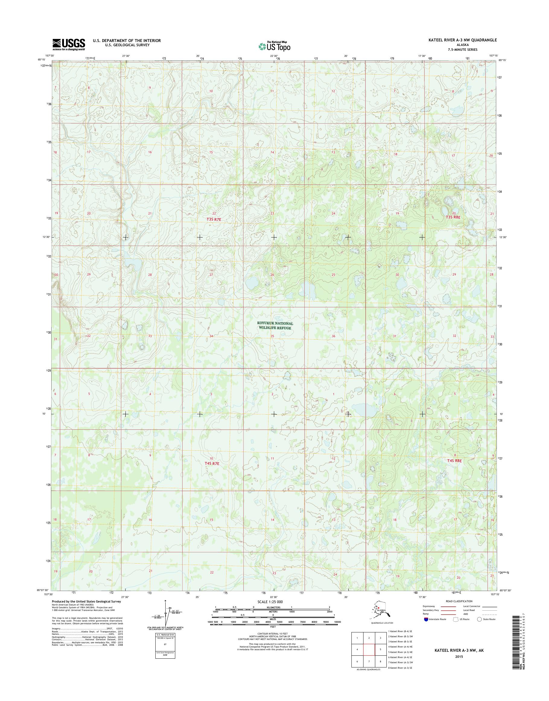 Kateel River A-3 NW Alaska US Topo Map – MyTopo Map Store