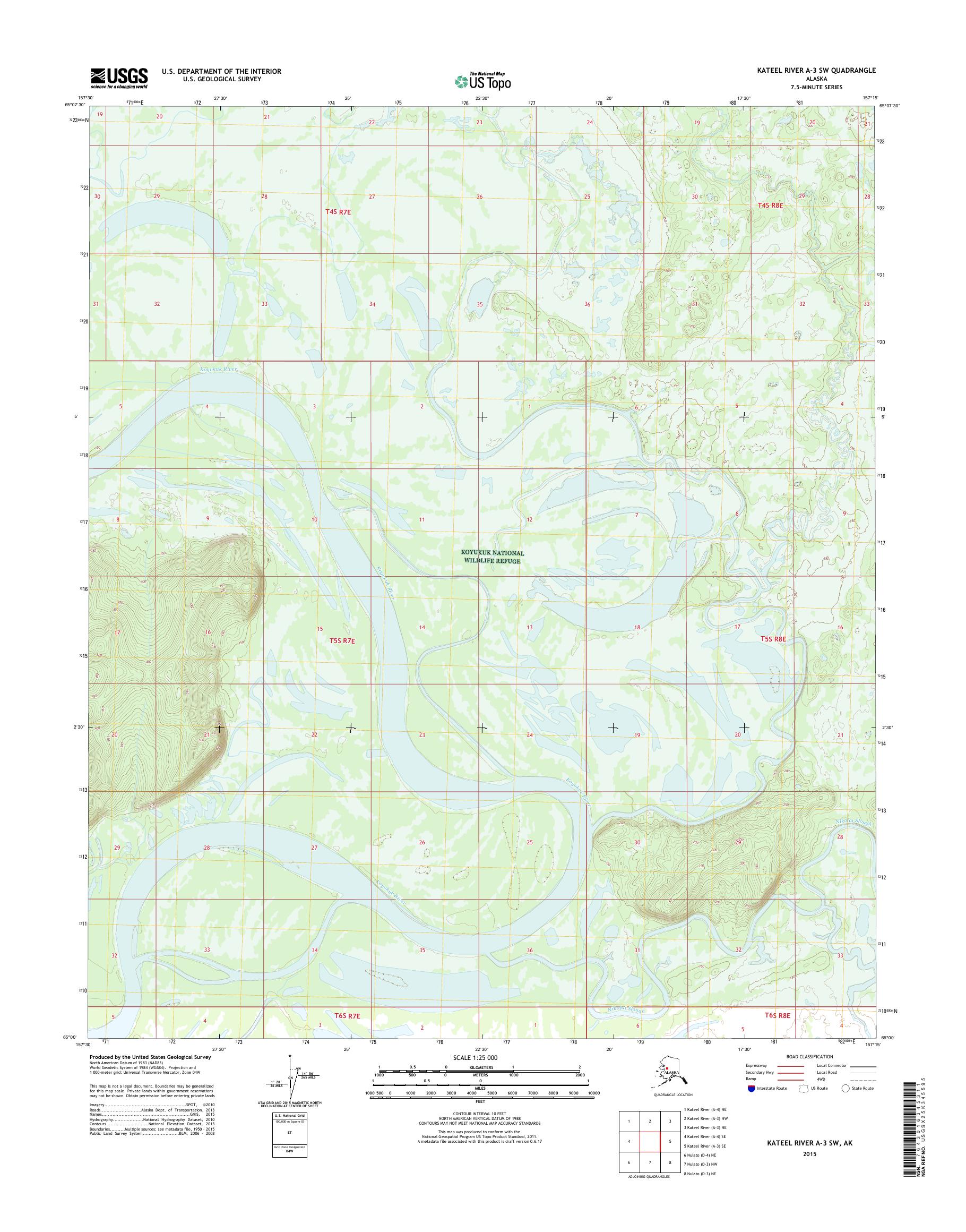Kateel River A-3 SW Alaska US Topo Map – MyTopo Map Store