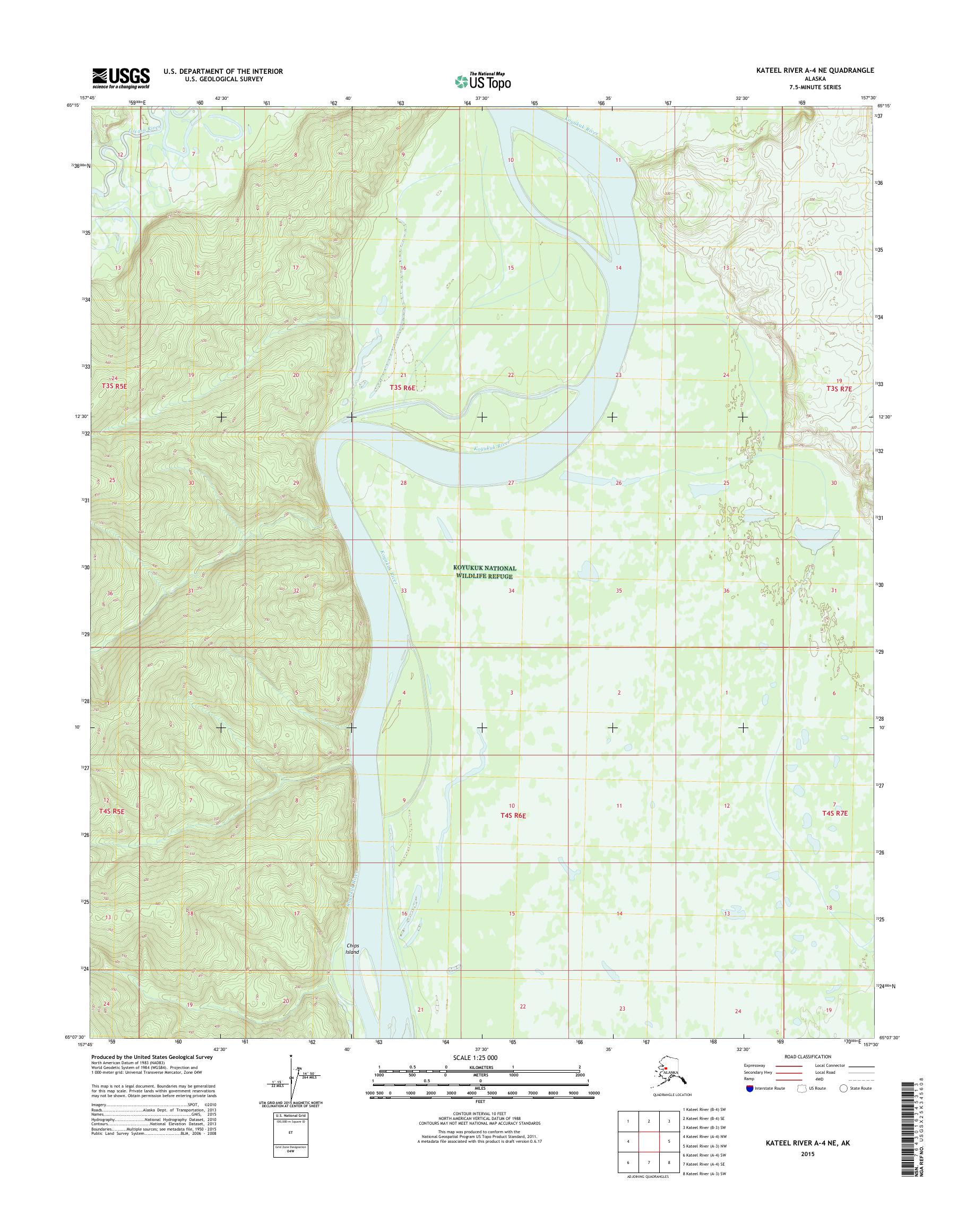 Kateel River A-4 NE Alaska US Topo Map – MyTopo Map Store